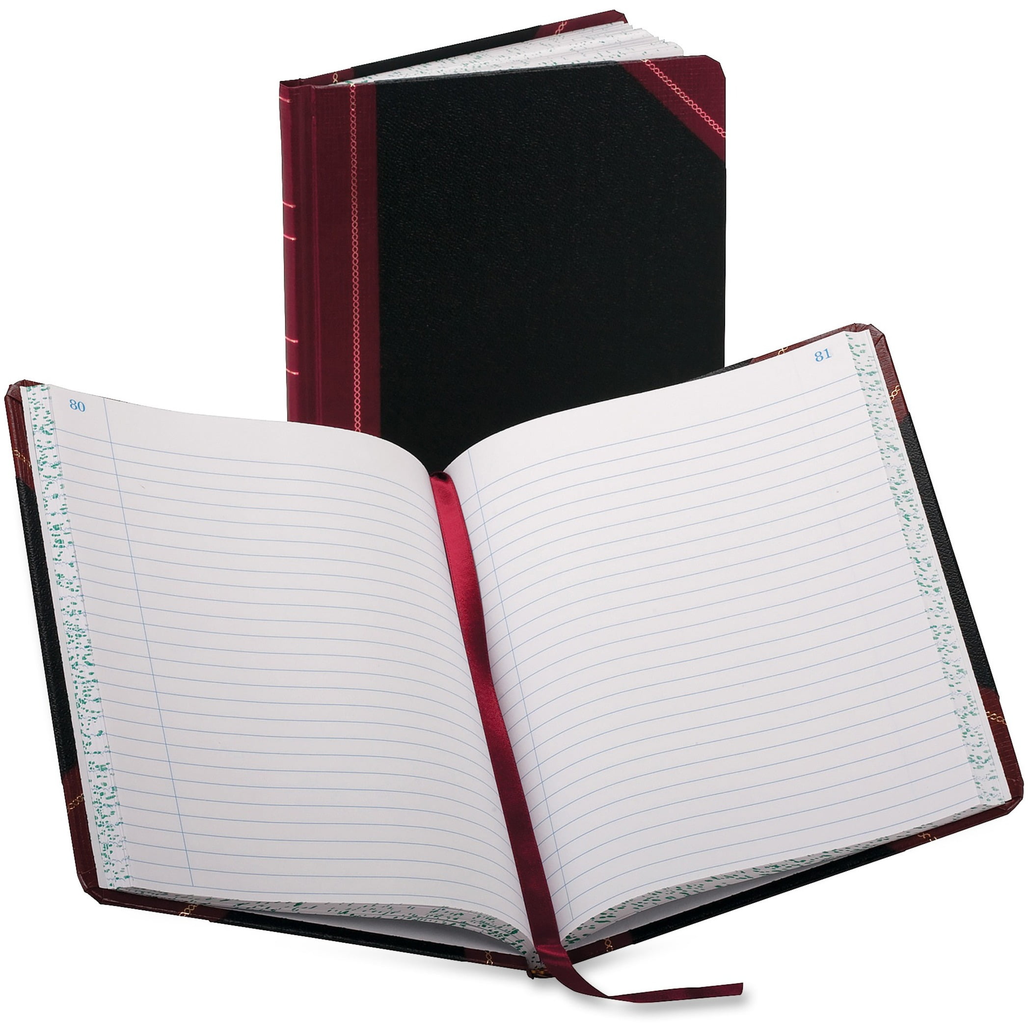 Boorum & Pease Account Record Book, Black/Maroon/Gold Cover, 9.25 x 7. ...