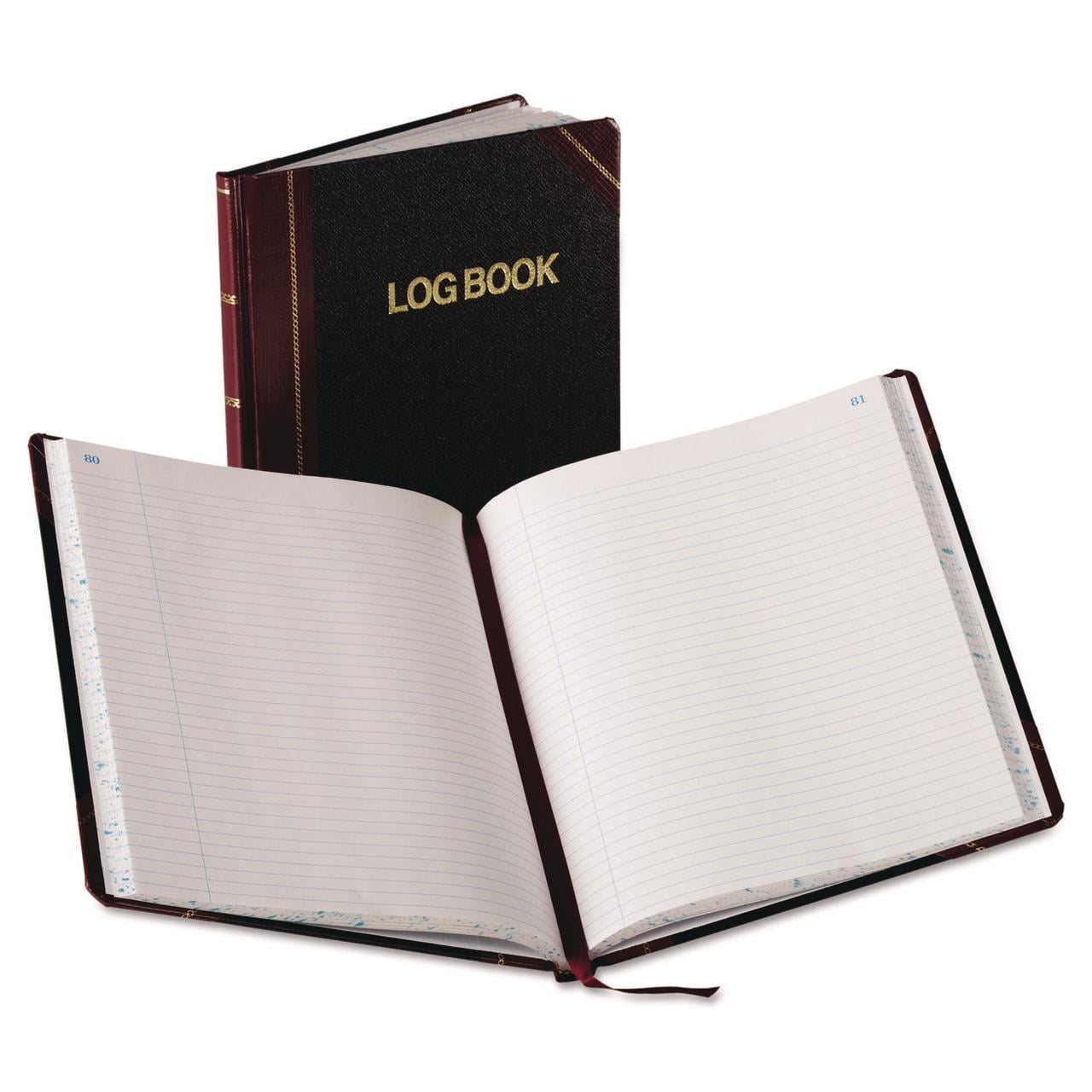 Boorum & Pease Log Book, Black/Red Cover, 150 Record-Ruled Pages, 10 3/ ...