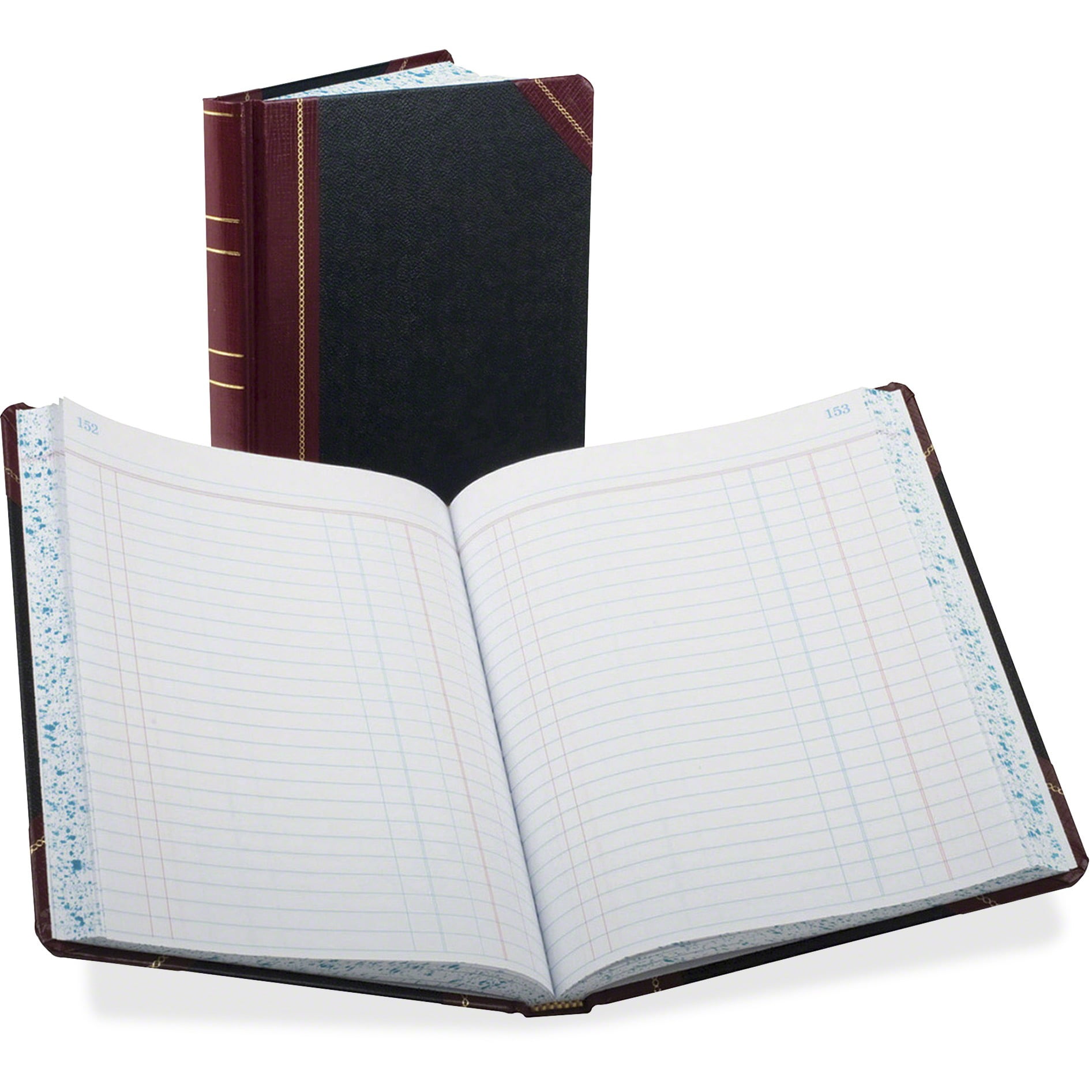 Boorum & Pease Record/Account Book, Journal Rule, Black/Red, 300 Pages ...