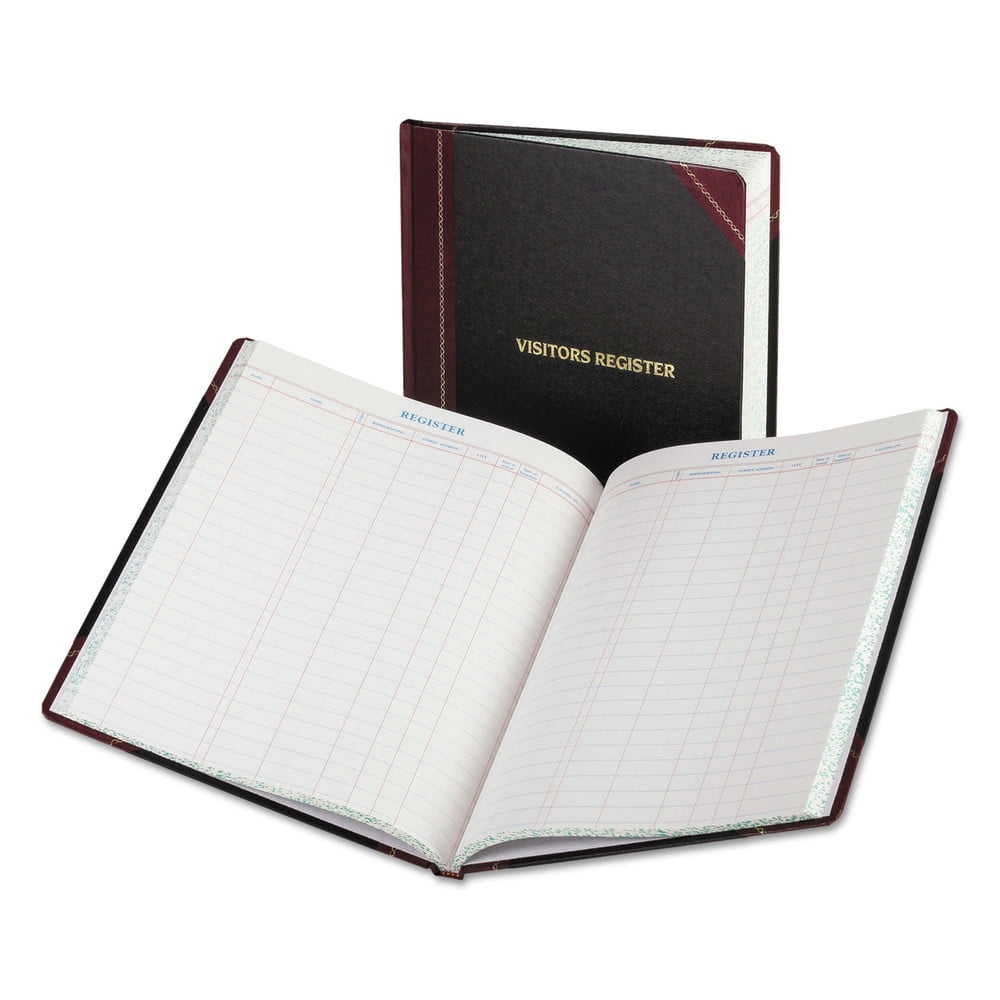 Boorum & Pease Visitor Register Book, Black/Red Hardcover, 150 Pages ...