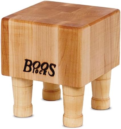 Boos Block MC Series Square Wood Cutting Board with Feet, 4-Inch ...