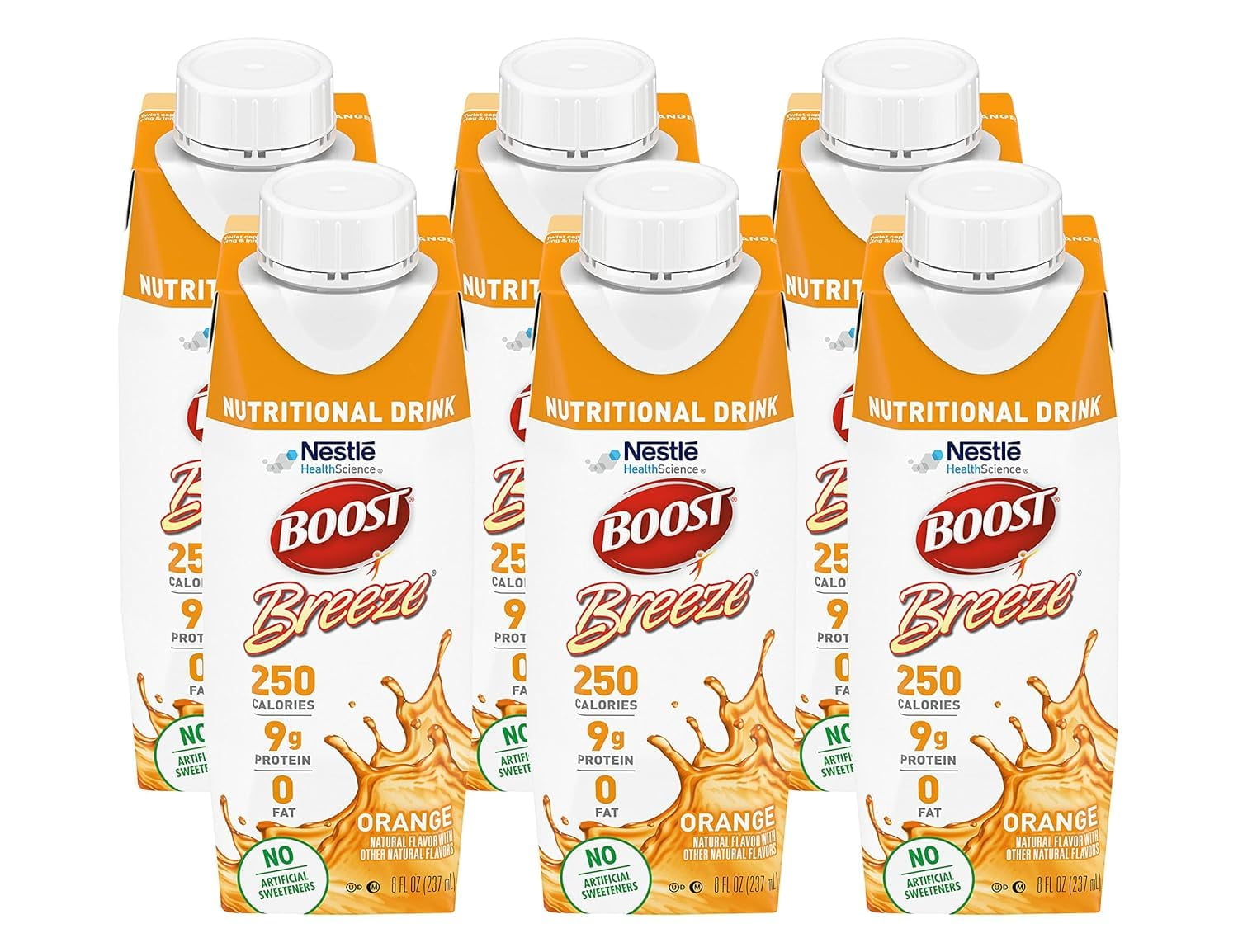 Boost Breeze Nutritional Drink, Orange, 8 Fl Oz (Pack of 6) - Walmart.com