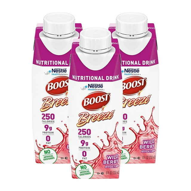 Boost Breeze Clear Fruit Liquid Nutrition Drink, Orange and Wild Berry ...