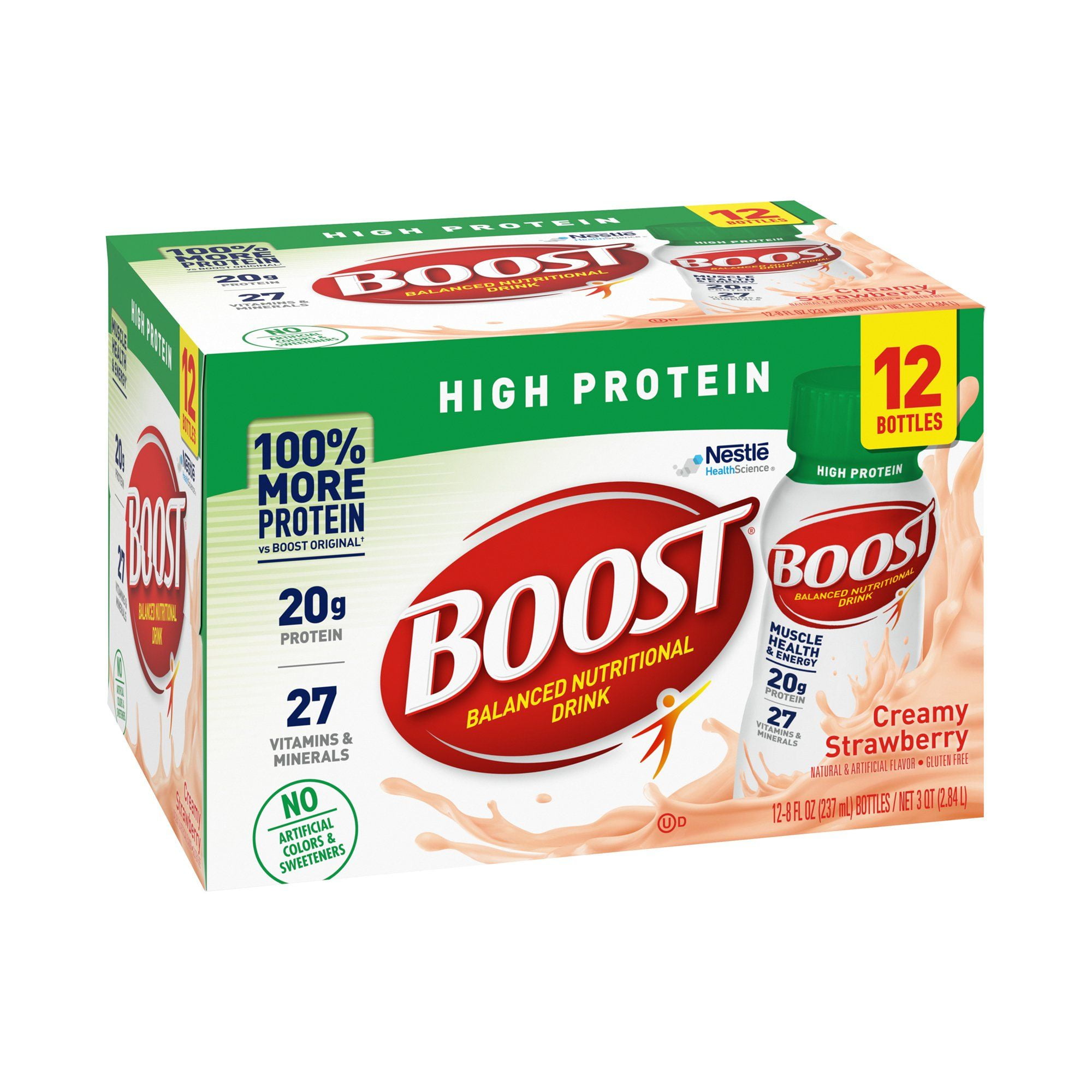BOOST High Protein Nutritional Drink, Creamy Strawberry, 8 oz Bottle ...