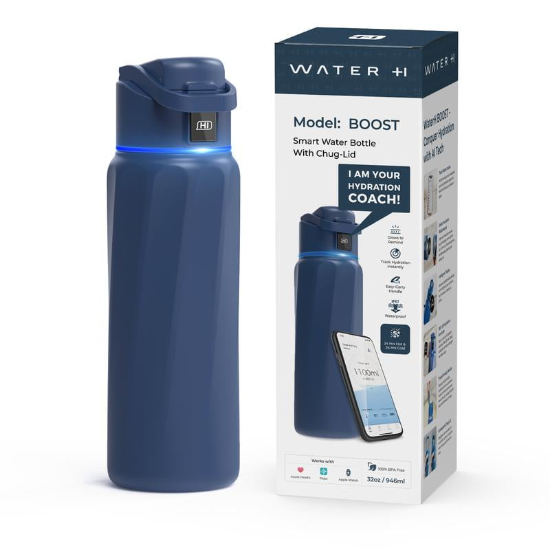 Boost Insulated Stainless Steel Smart Water Bottle, 32 oz Bluetooth ...