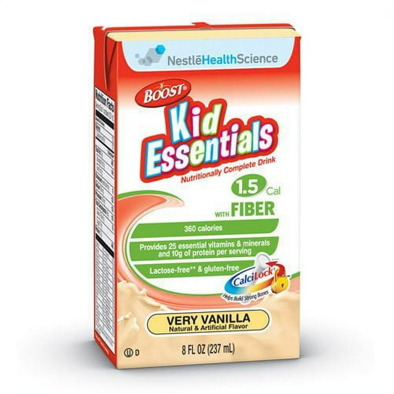 Boost Kid Essentials 1.5 Cal with Fiber 8 oz ''Vanilla, 27 Count ...