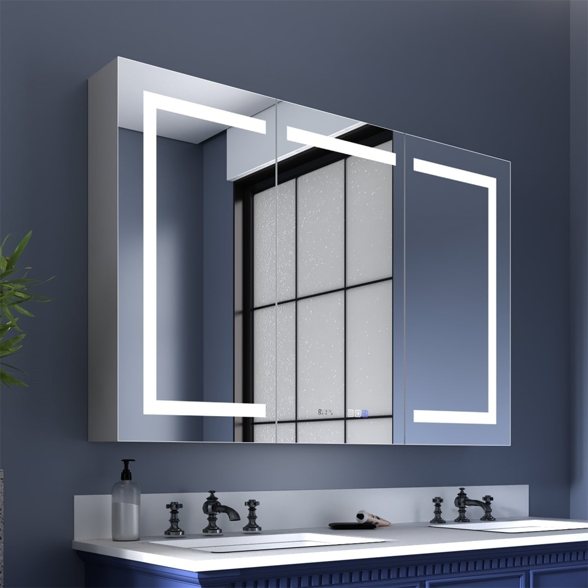 "Boost-M2 48""x32"" LED Lighted Bathroom Medicine Cabinet with Mirror ...