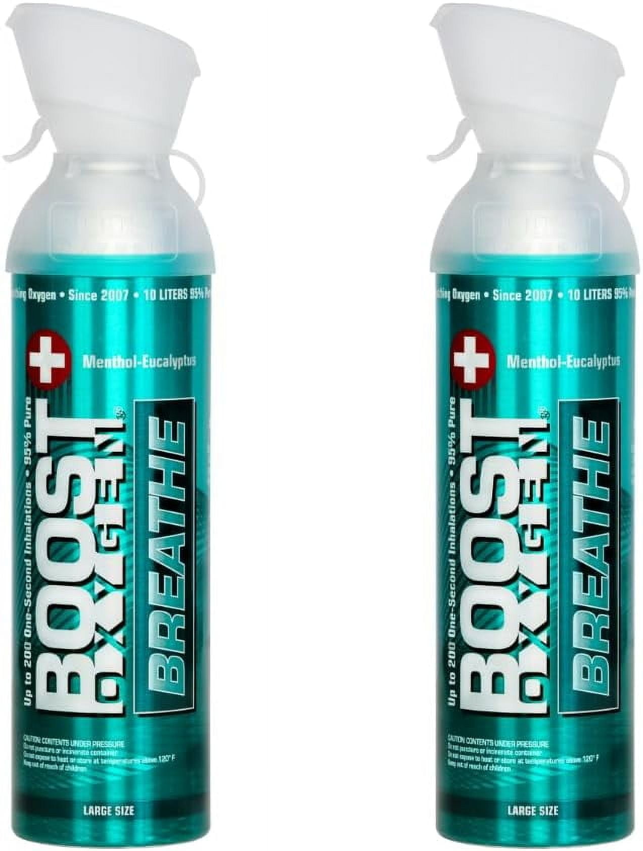 Boost Oxygen 10 Liter Respiratory Support - Menthol Eucalyptus- 2 Pack ...