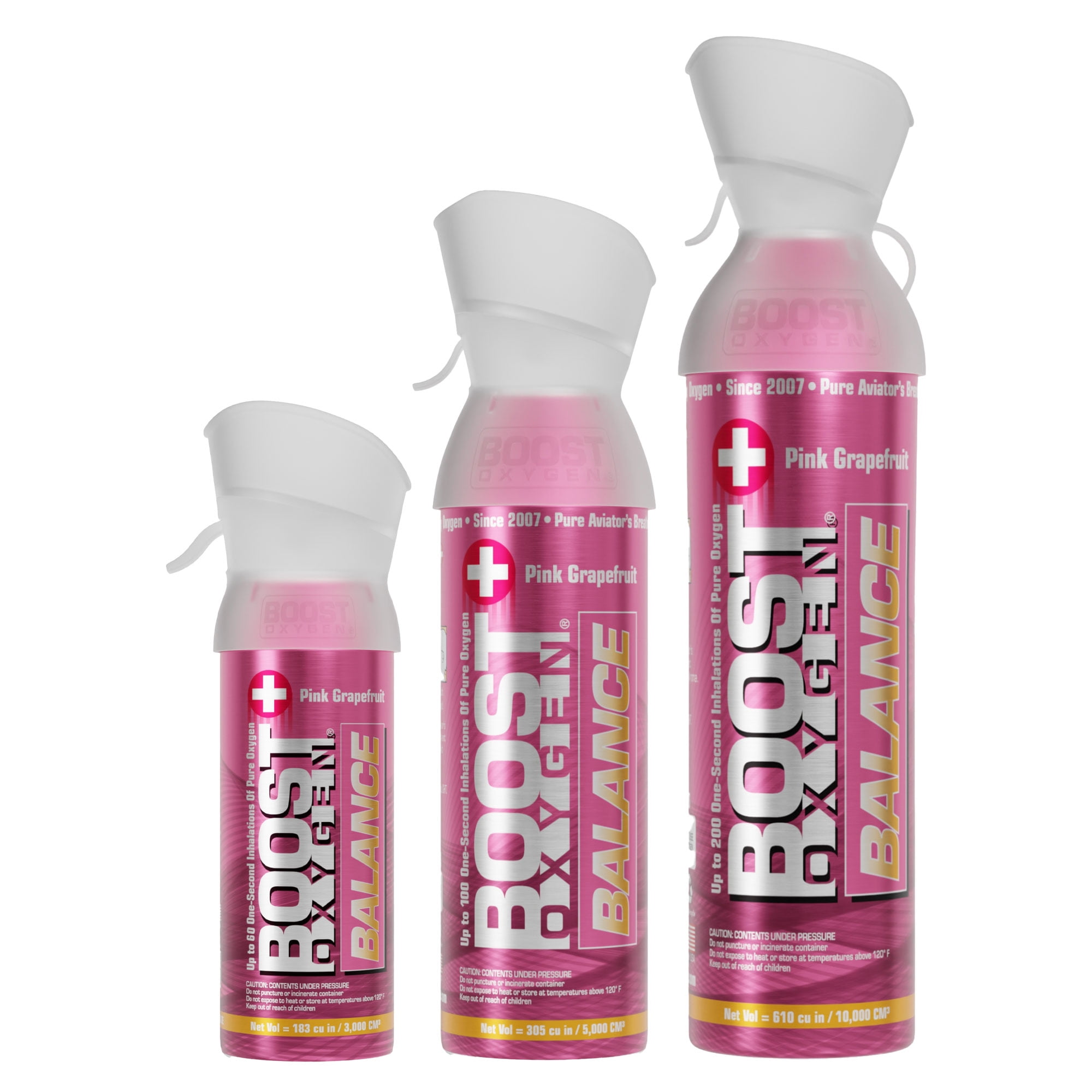 Boost Oxygen 3 Liter Pocket Sized Canister w/ 5 Liter and 10 Liter Cans ...