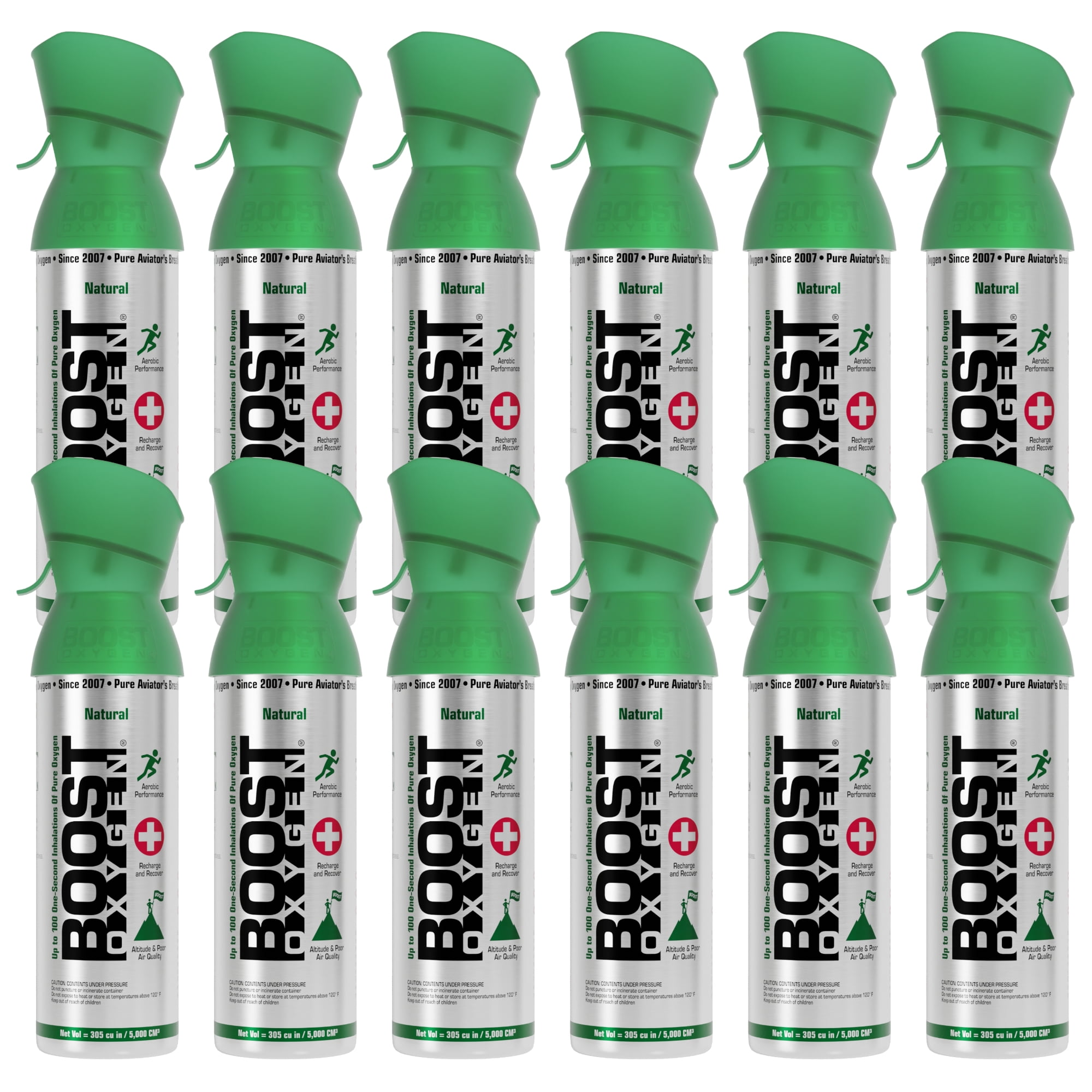 Boost Oxygen 5 Liter Canned Oxygen Bottle w/Mouthpiece, Natural (12 ...