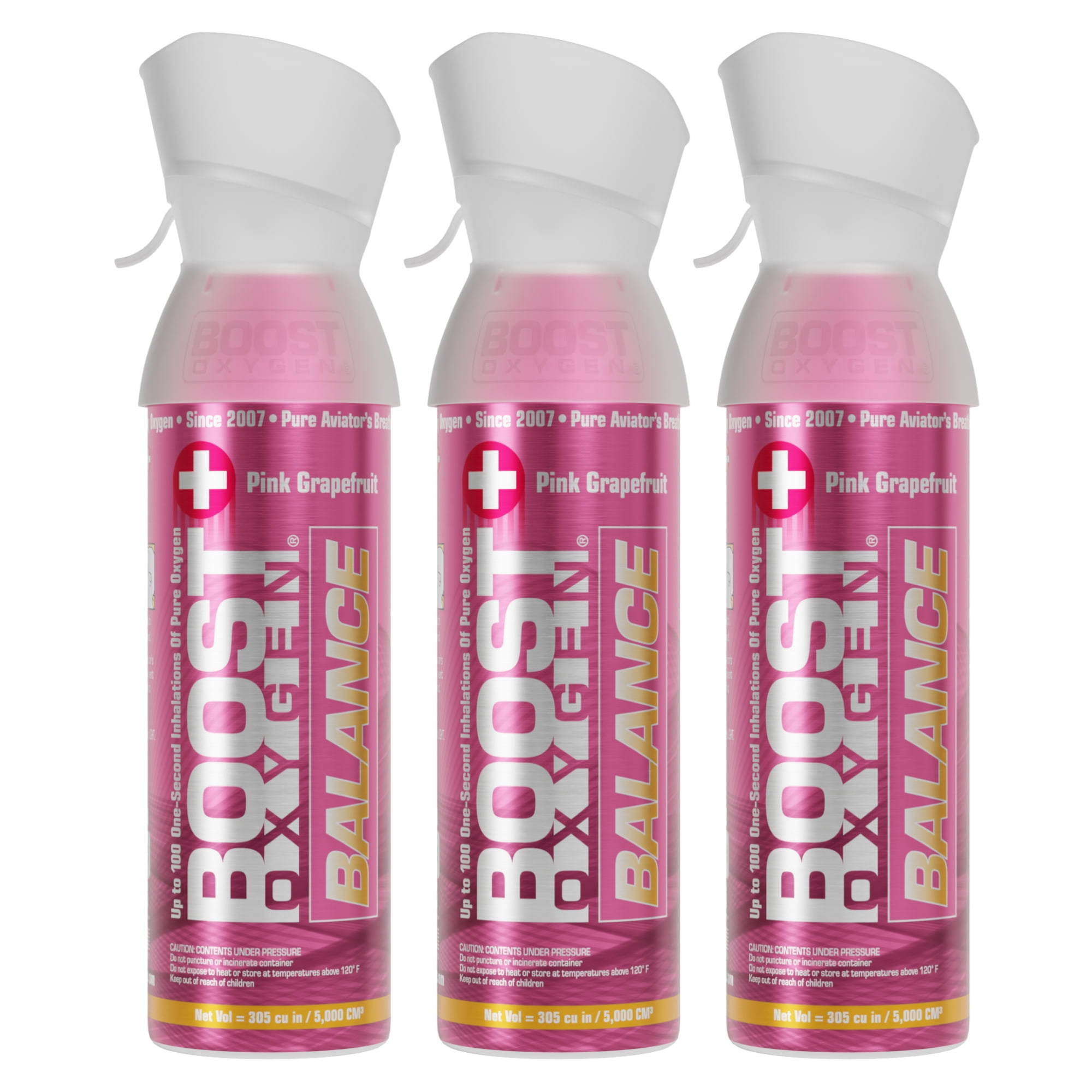 (3 pack) Boost Oxygen Portable Canned Oxygen, Pink Grapefruit, 5L ...