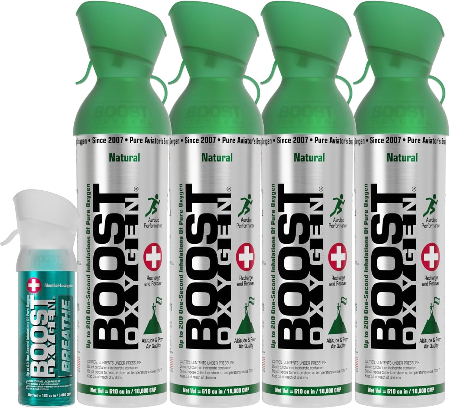 Boost Oxygen Canned 4 Portable 10 Liter Natural Oxygen Canister Bottle ...