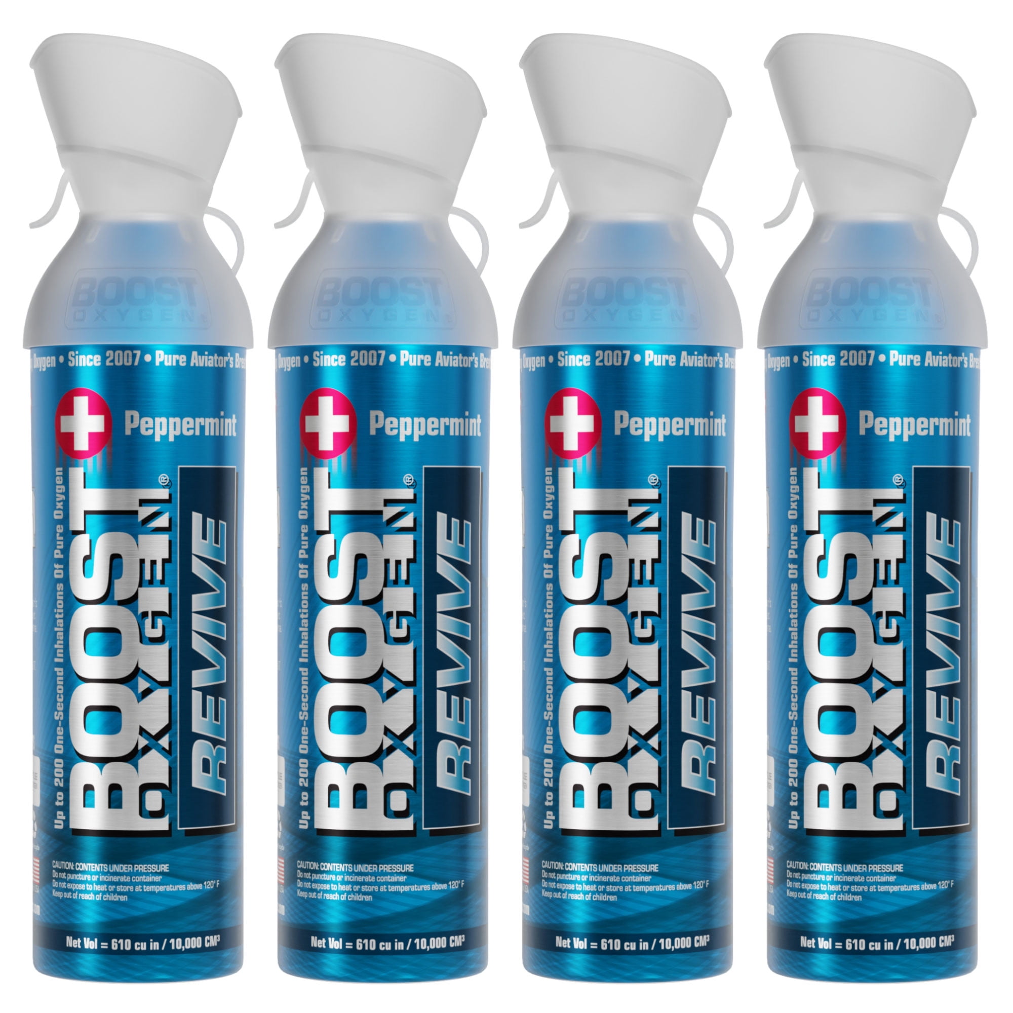 Boost Oxygen 10 Liter Pure Oxygen Canister, Portable, Peppermint, 4 ...