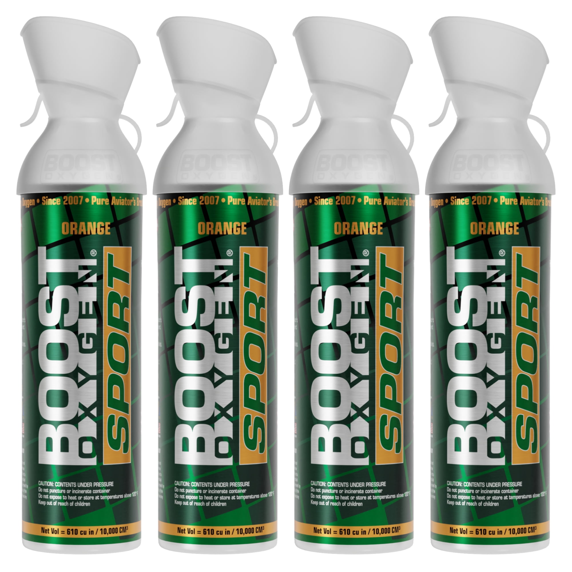 (4 pack) Boost Oxygen Portable Canned Oxygen, Orange Sport, 10L ...