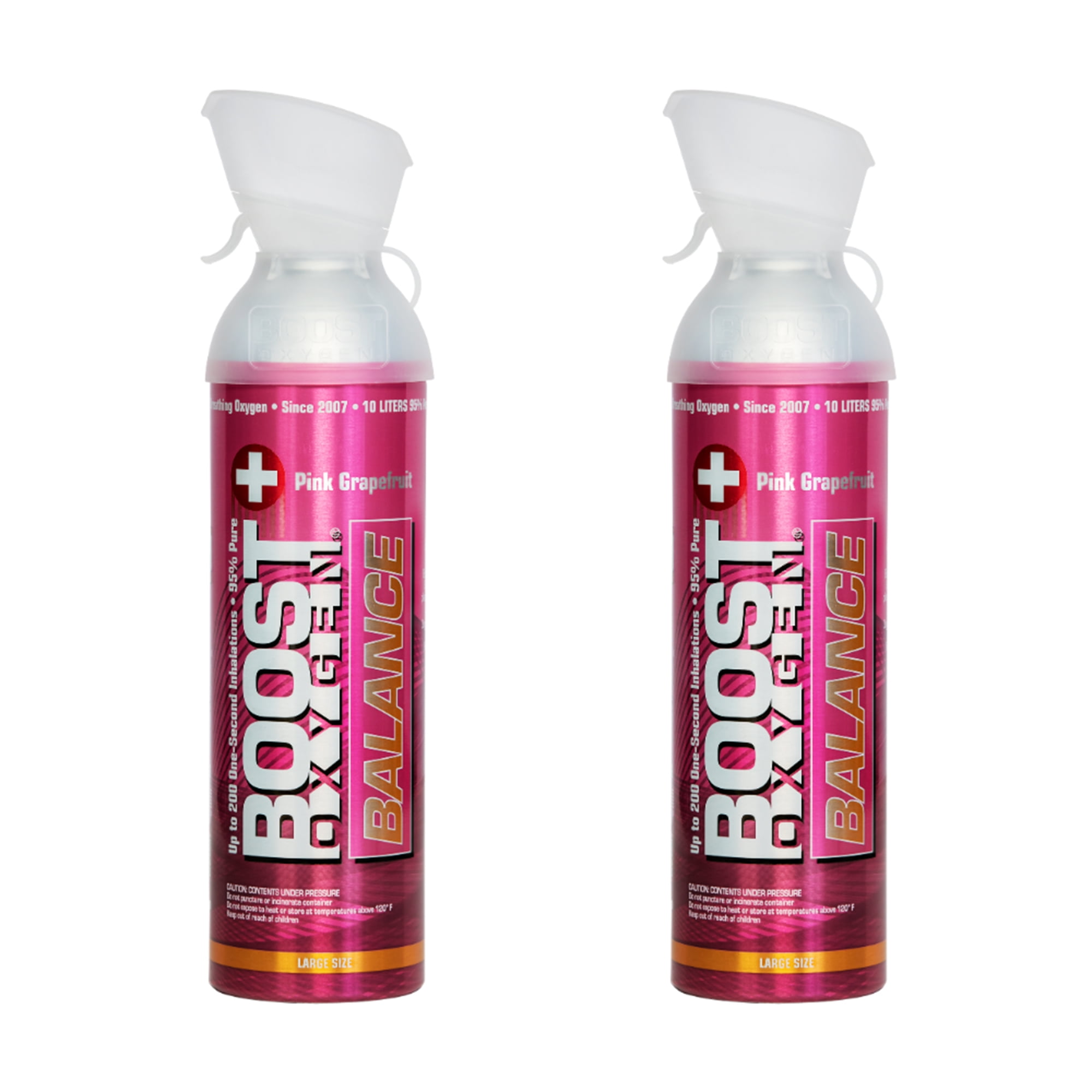 Boost Oxygen Natural 10 Liter Pink Grapefruit Oxygen Canister, 2 Pack ...