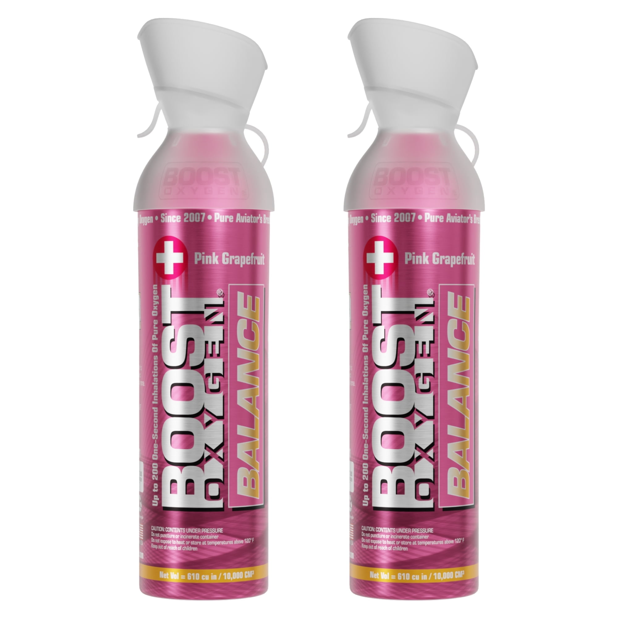 Boost Oxygen Portable Canned Oxygen, Pink Grapefruit, 10L, 2 Pack ...