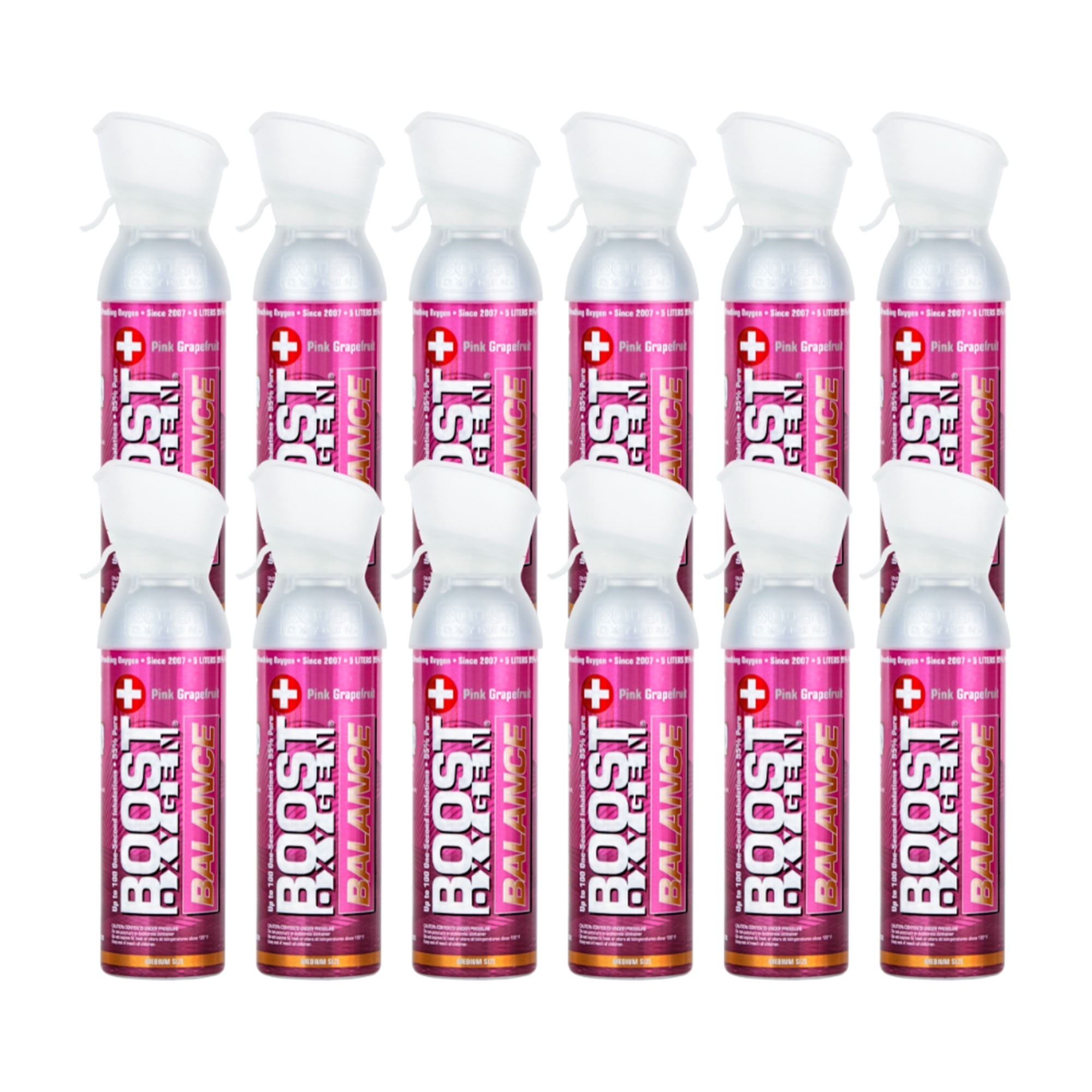 Boost Oxygen Natural 5 L Pure Oxygen Canister, Pink Grapefruit (12 Pack ...