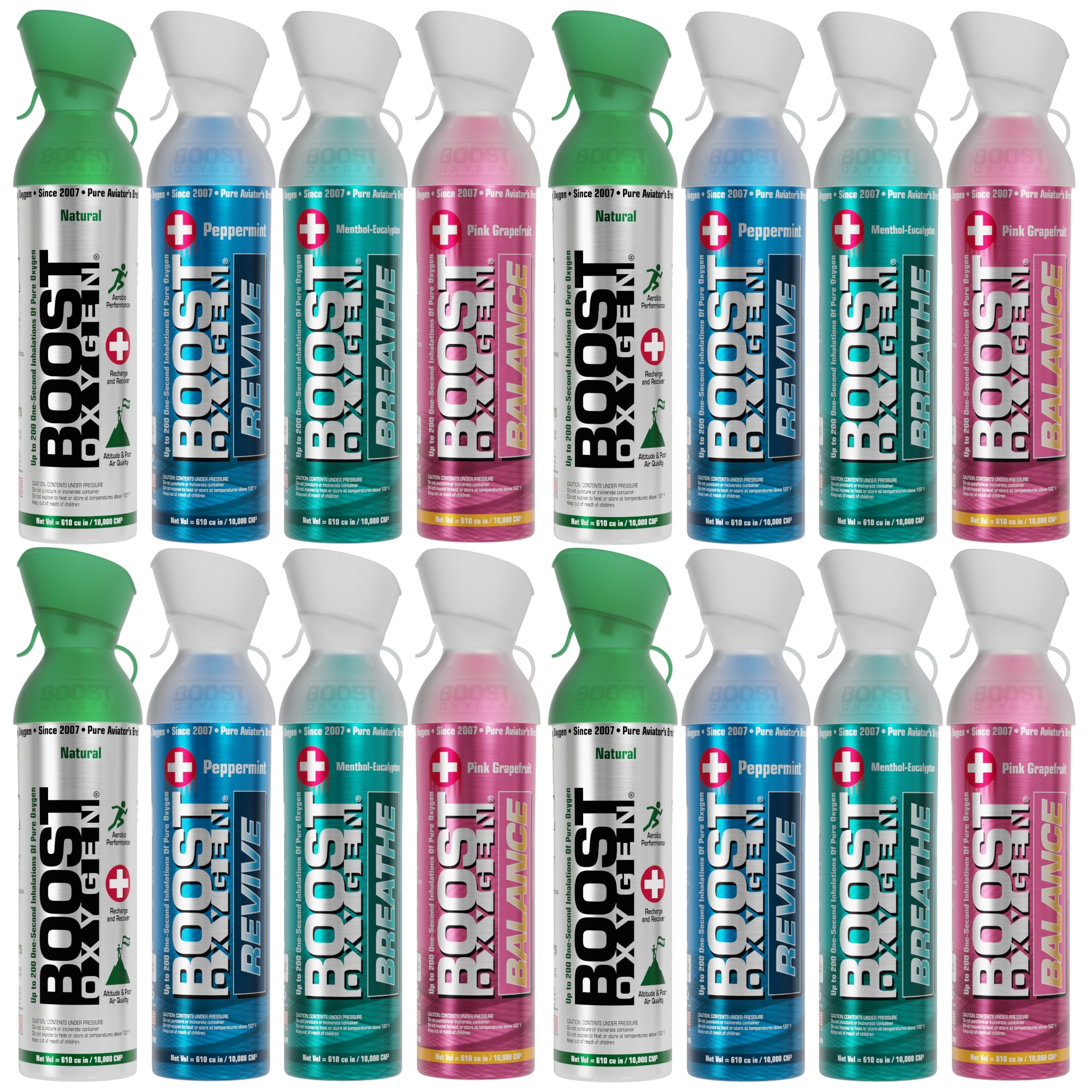 Boost Oxygen Personal 10 Liter Natural Canned Air Variety Pack, Pure ...