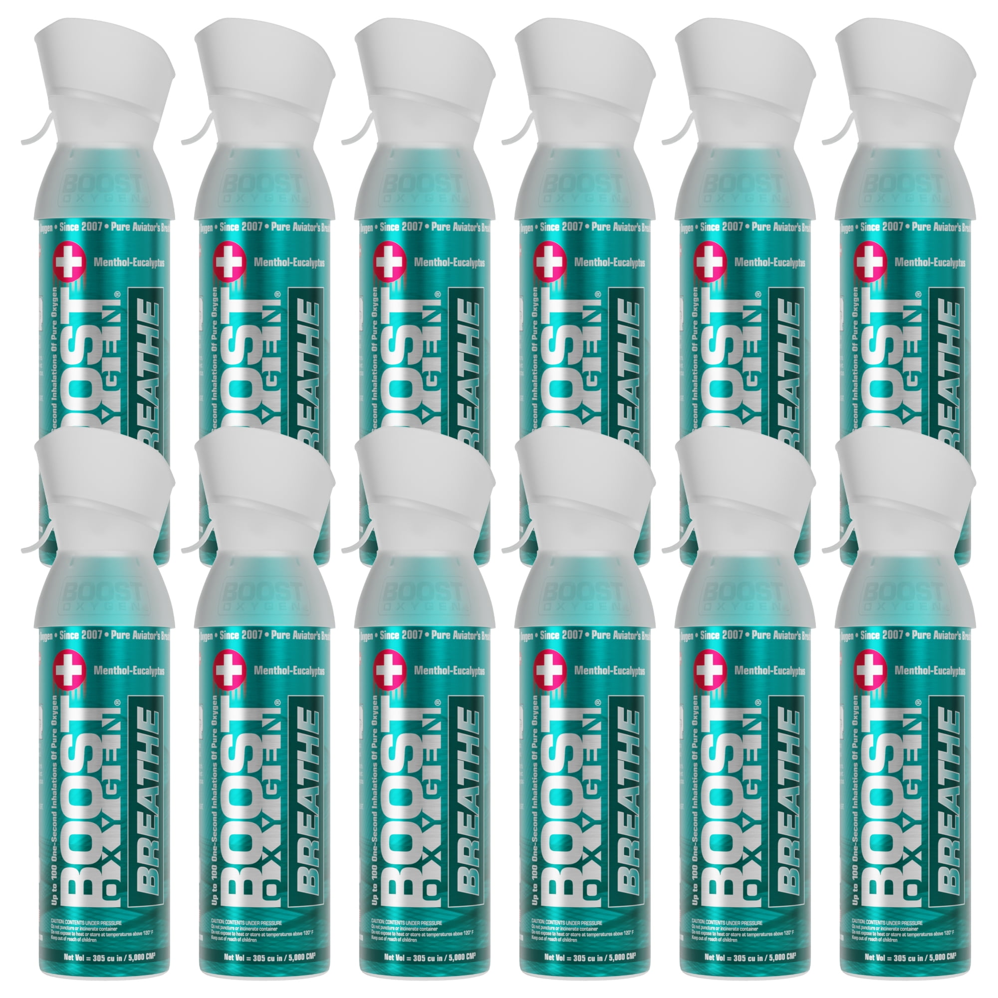 (4 pack) Boost Oxygen Portable Canned Oxygen, Menthol-Eucalyptus, 5L ...