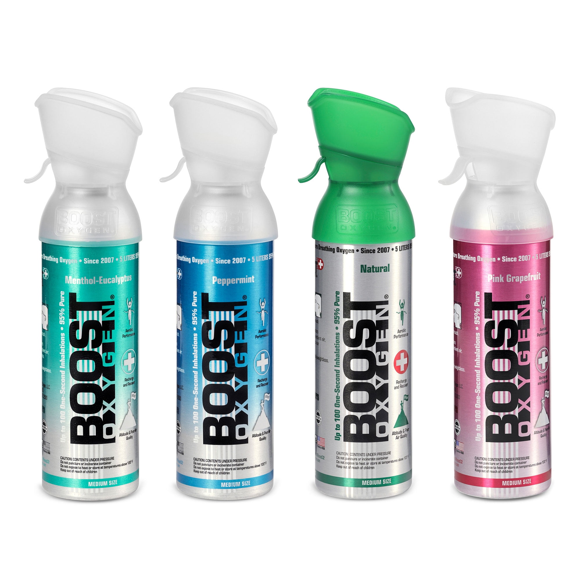 Boost Oxygen 5-Liter Pure Oxygen Canister, 4 Pack - Portable & Natural ...