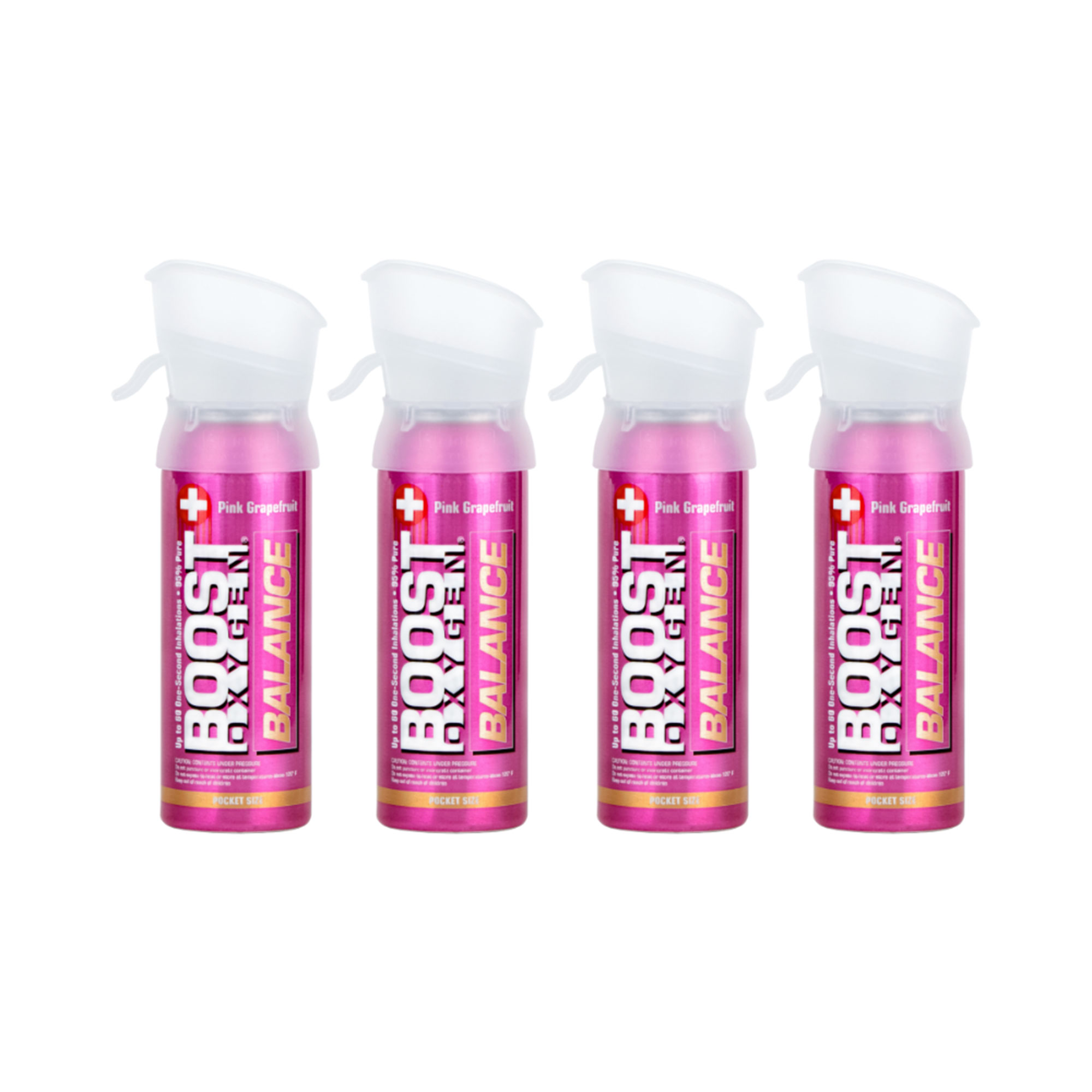 Boost Oxygen Pocket Sized 3 Liter Canned Oxygen, Pink Grapefruit (4 ...