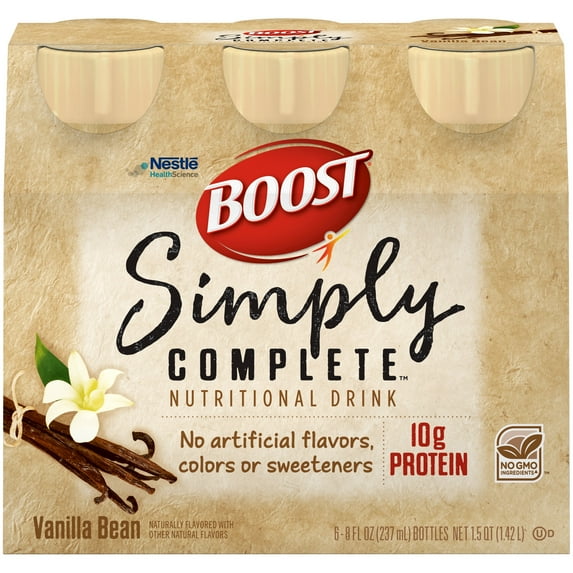 Boost Simply Complete Nutritional Drink Vanilla Bean 8 fl oz Bottles 6 ...