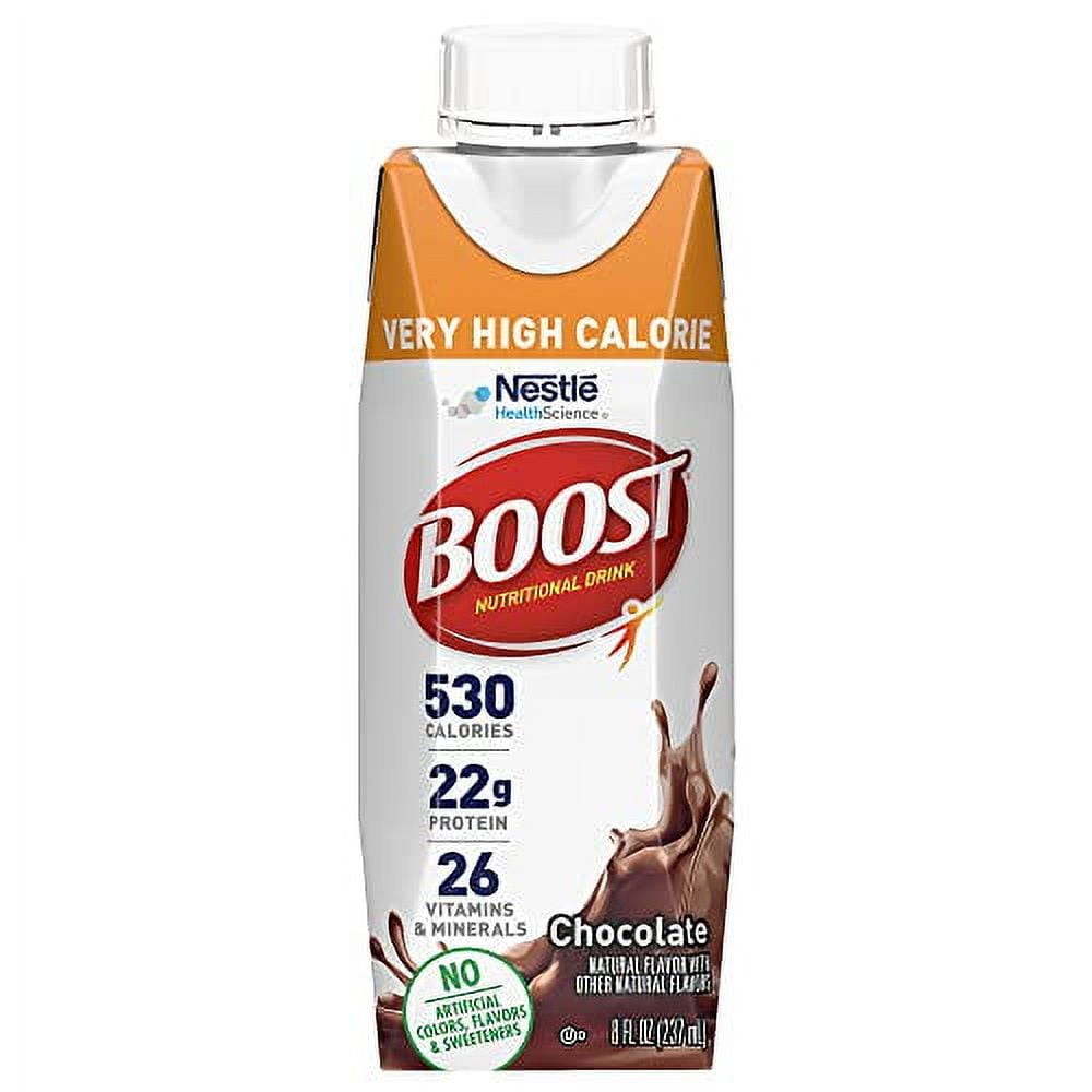 Boost Chocolate Nutritional Drink, Very High Calorie, 8 Fl Oz - Case of ...