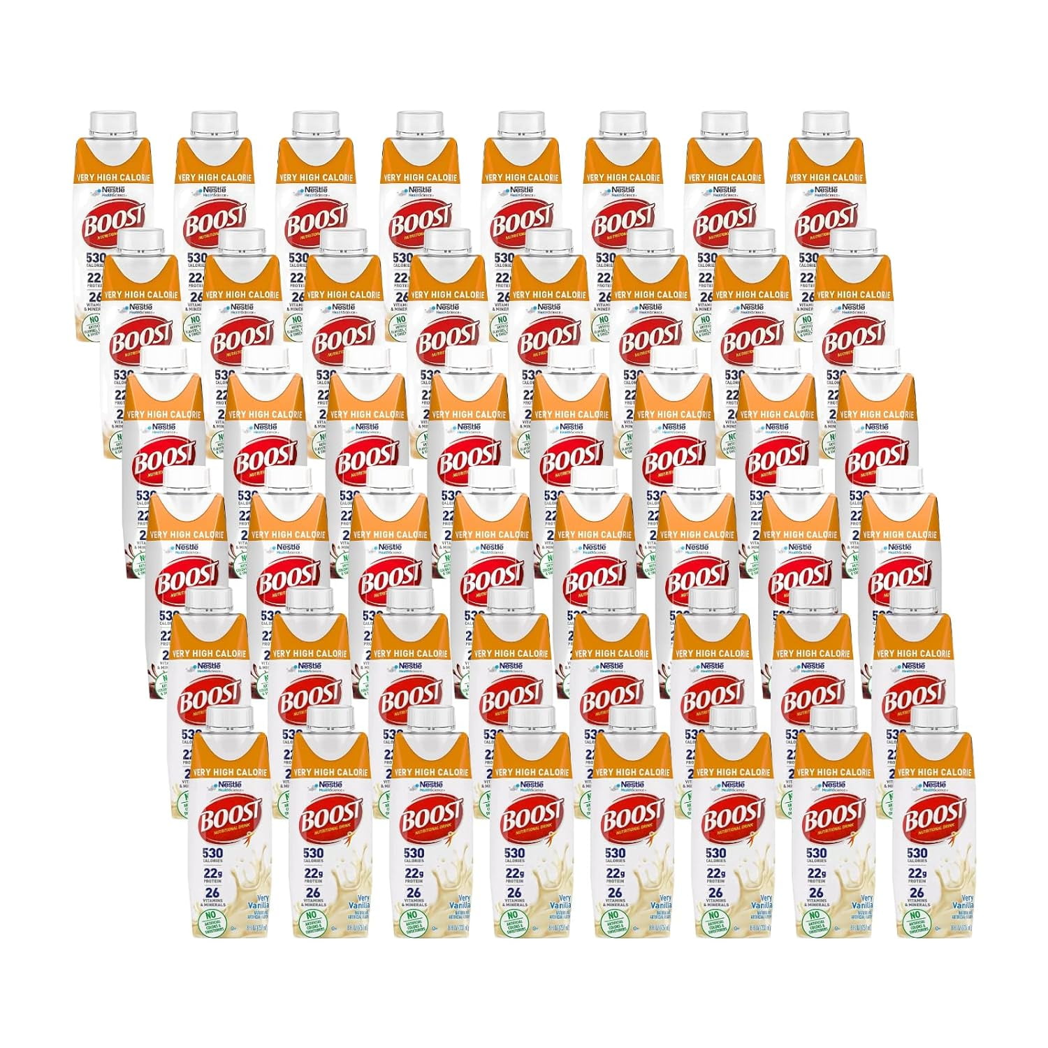 Boost Very High Calorie Nutritional Drink Variety Pack, 16 Vanilla, 16 ...