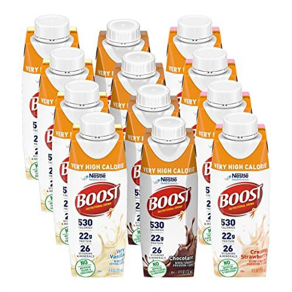 Boost Very High Calorie Nutritional Drink Variety Pack, 4 Bottles Very ...