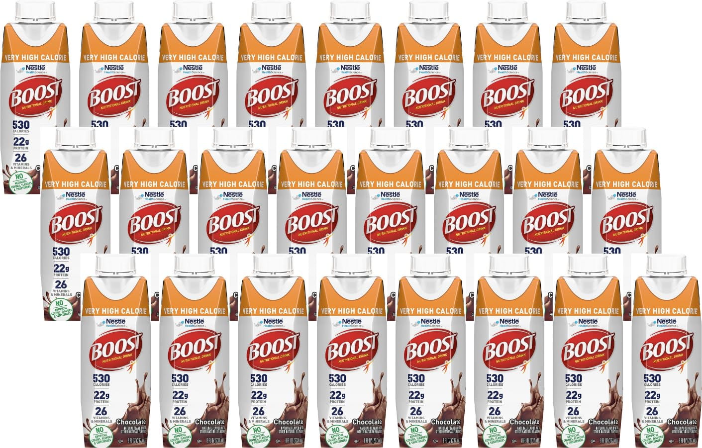 Boost Very High Calorie Nutritional Drink Very Vanilla, 8 FL OZ (Pack ...