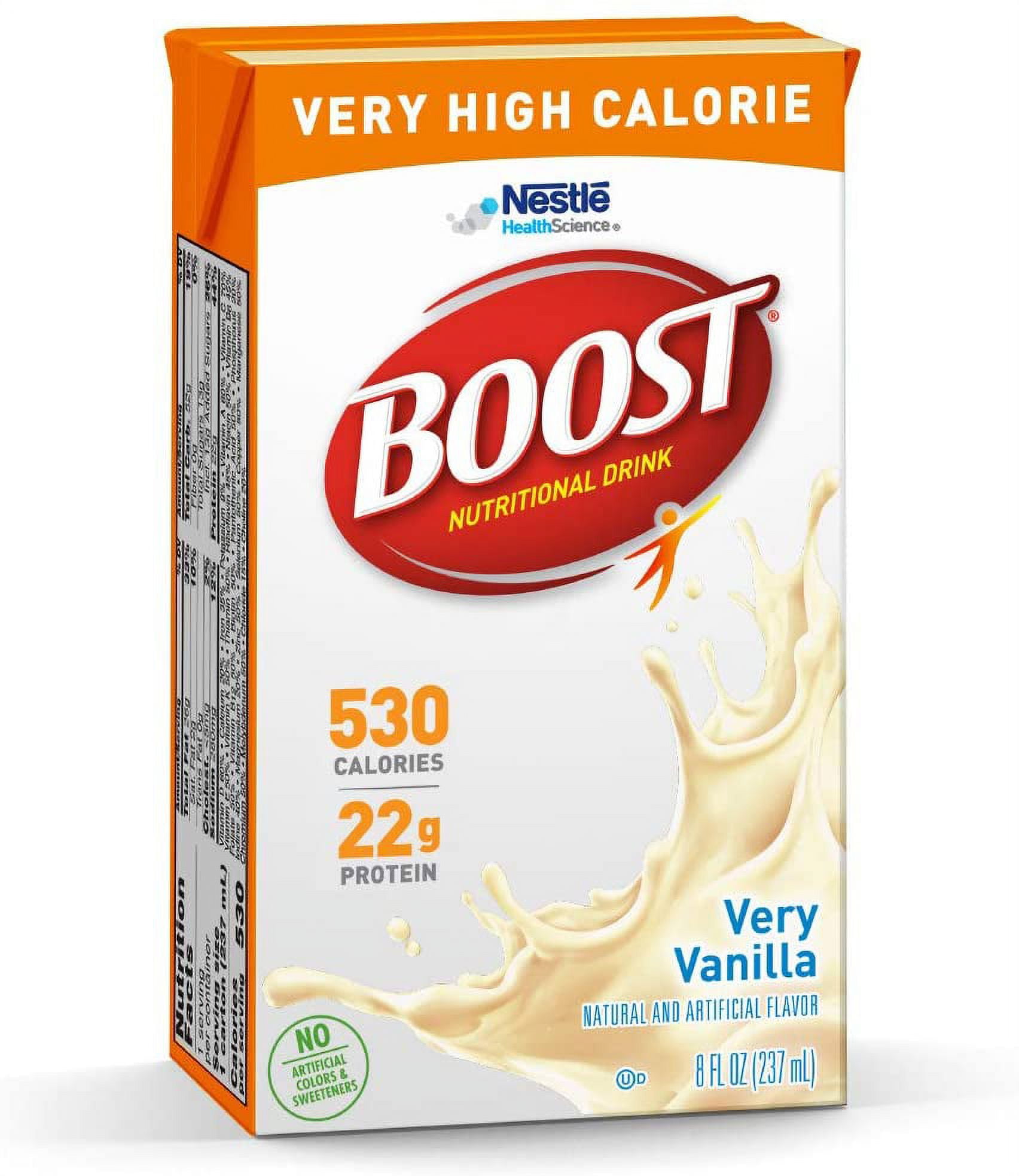 Boost Very High Calorie Nutritional Drink, Very Vanilla, 8 Ounce Box ...