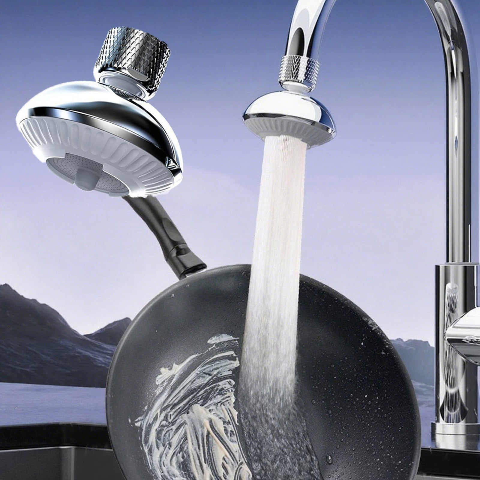 Boost Water Faucet Aerator, Dense Water Flow Rotating Clogging Aerator ...