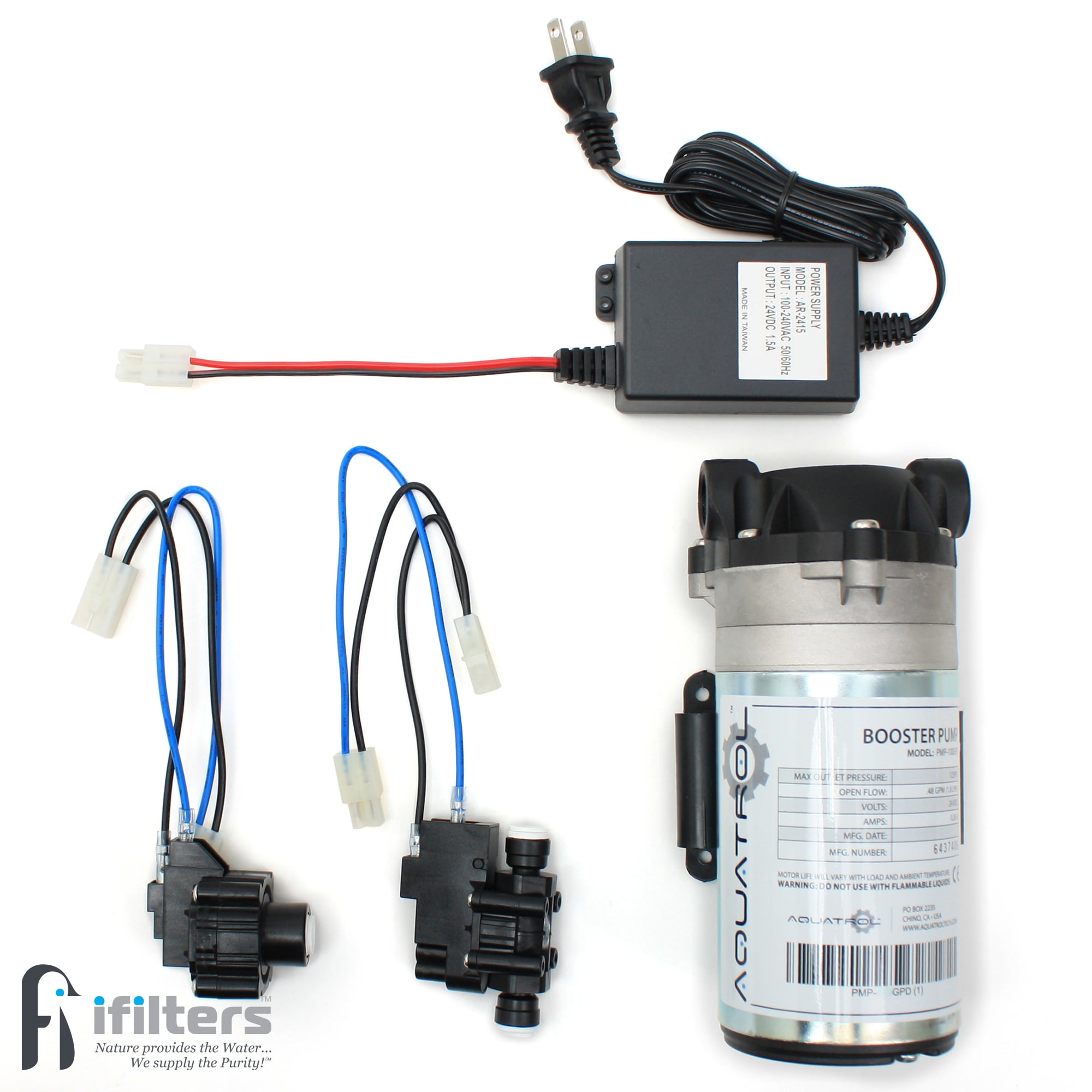 iFilters Booster Pump Kit for Home RO DI Systems, Up To 100 GPD ...