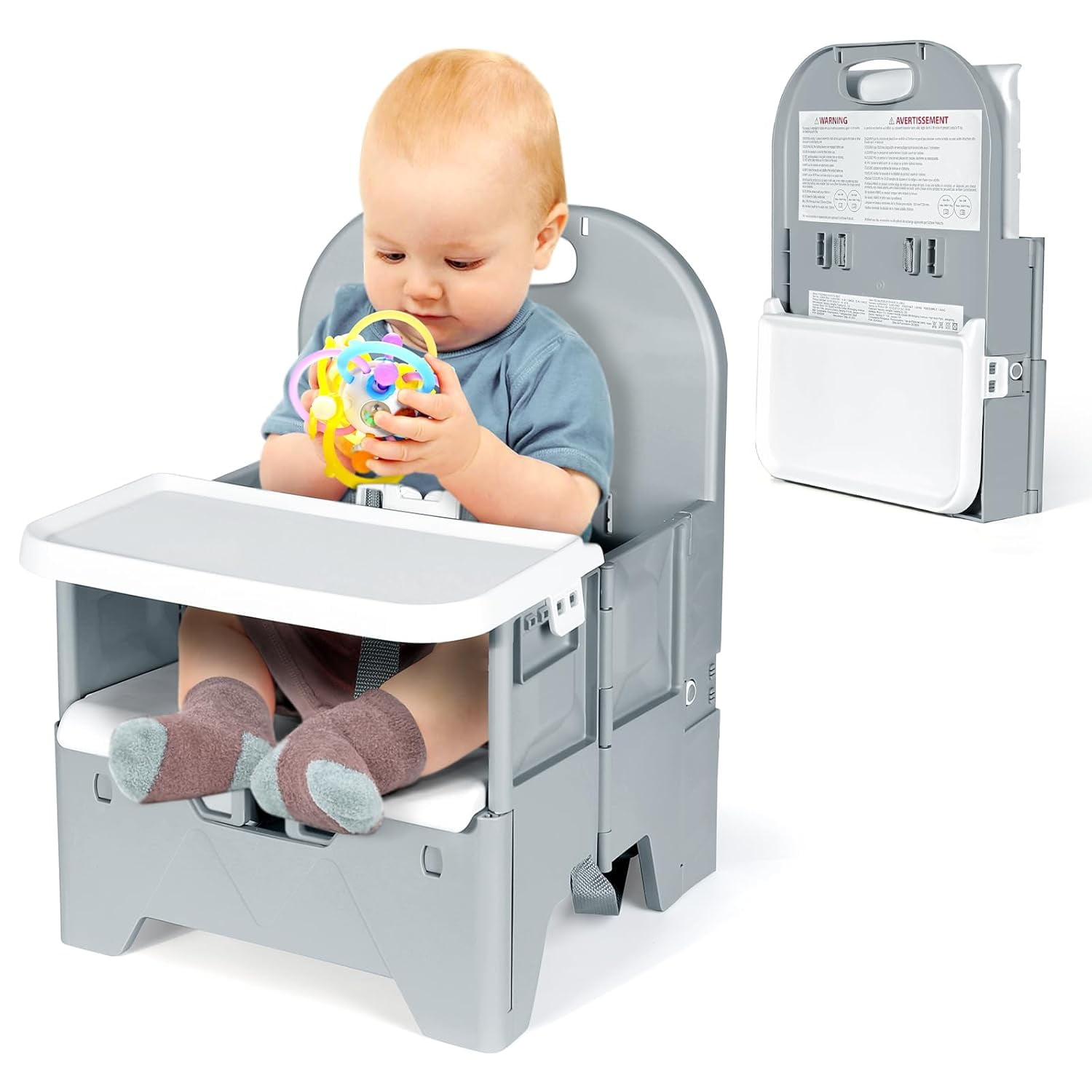 Booster Seat with Dining Tray for Baby, Dining Table, Camping, Beach ...