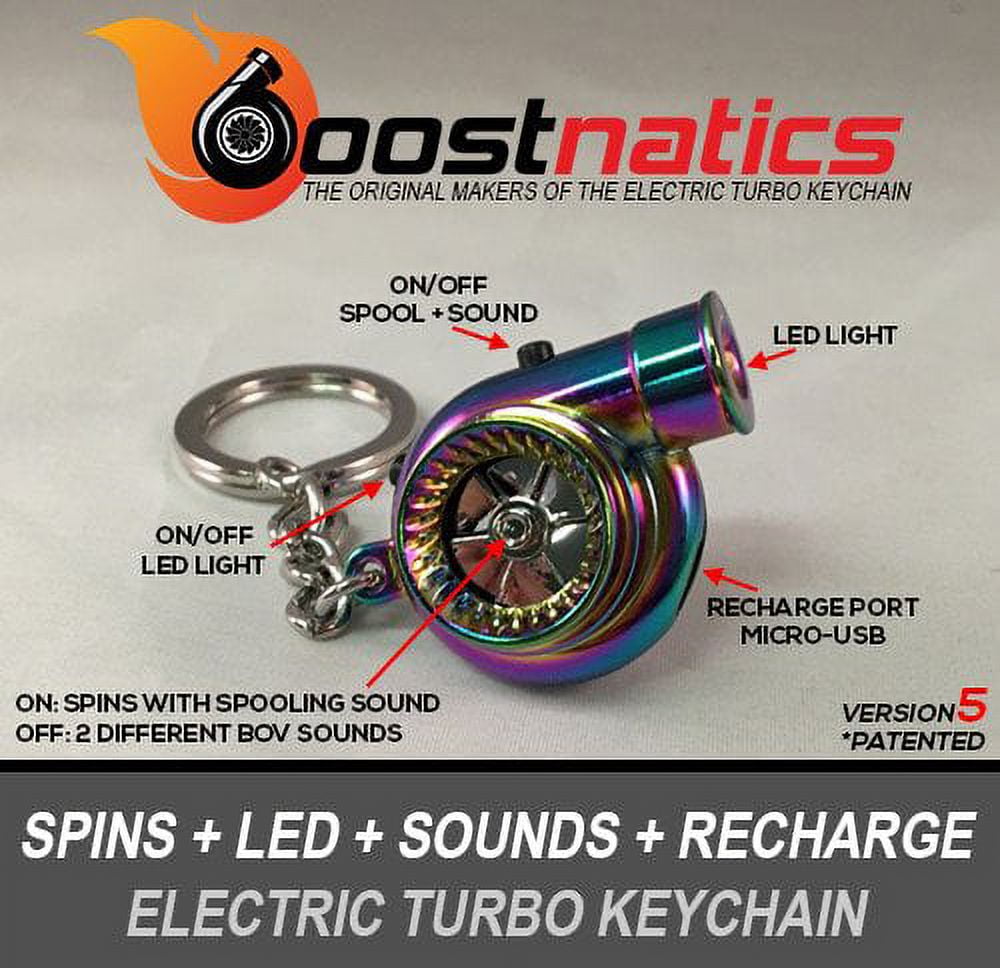 Boostnatics Rechargeable Electric Turbo Keychain V5 - Neochrome ...