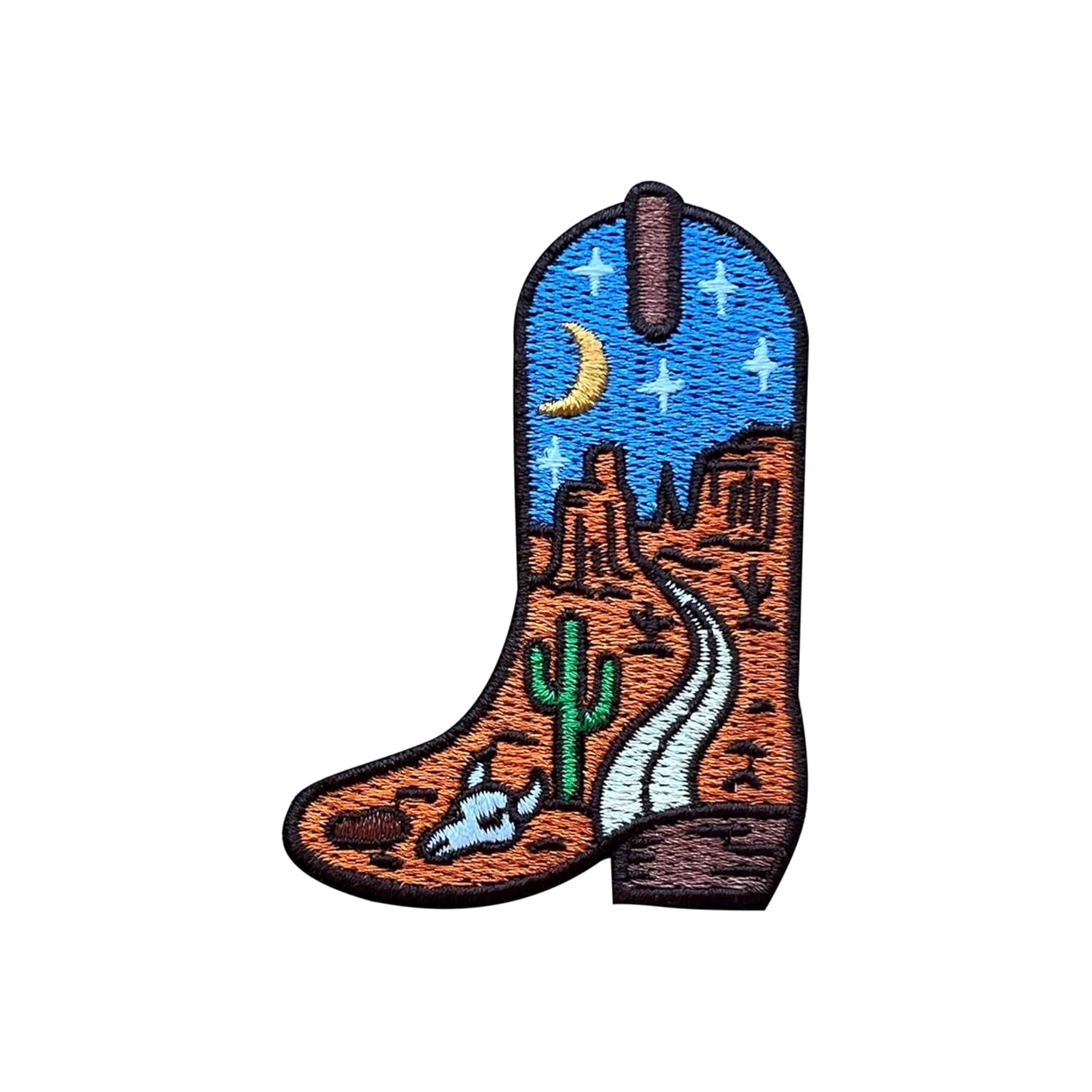 Boot Cowboy Embroidery Patch, Skull Iron On Sew On Travel Embroidered ...