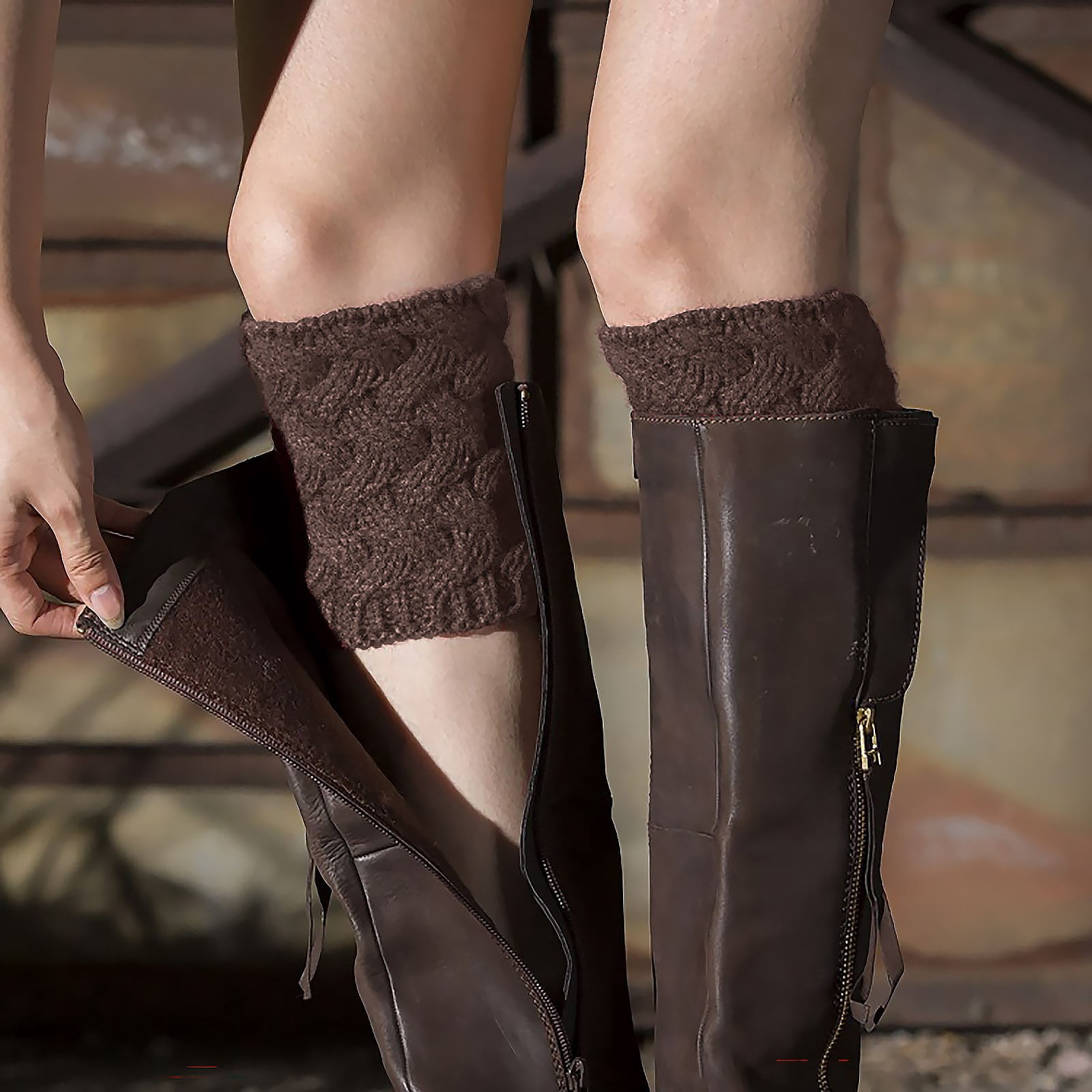 Boot Cuffs, Knitted Leg Warmers, Short Thick Cable Knit Socks, Sock ...