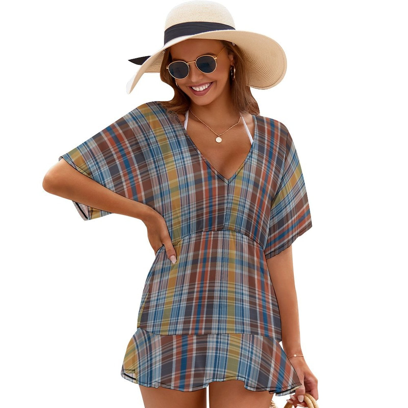 Boot Edge Edge Madras Cover Ups clothing women summer 2024 evening ...