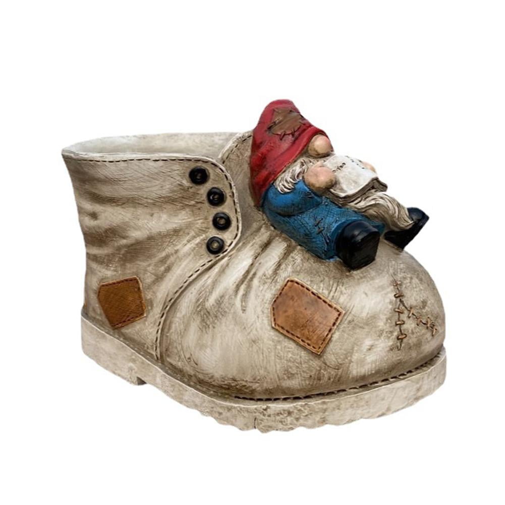 Boot Planter Flower Pot Stand Sculpture Garden Statue Outdoor Country ...