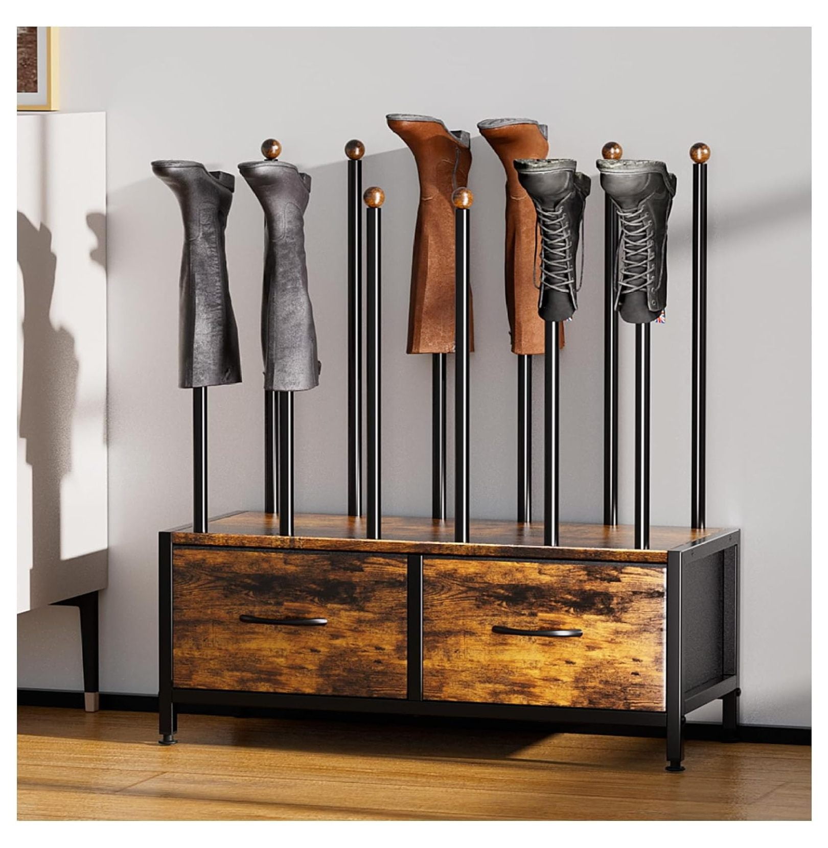 Boot Rack, Boot Rack Organizer Tall Boots, Boot Organizer with 2 Cloth ...