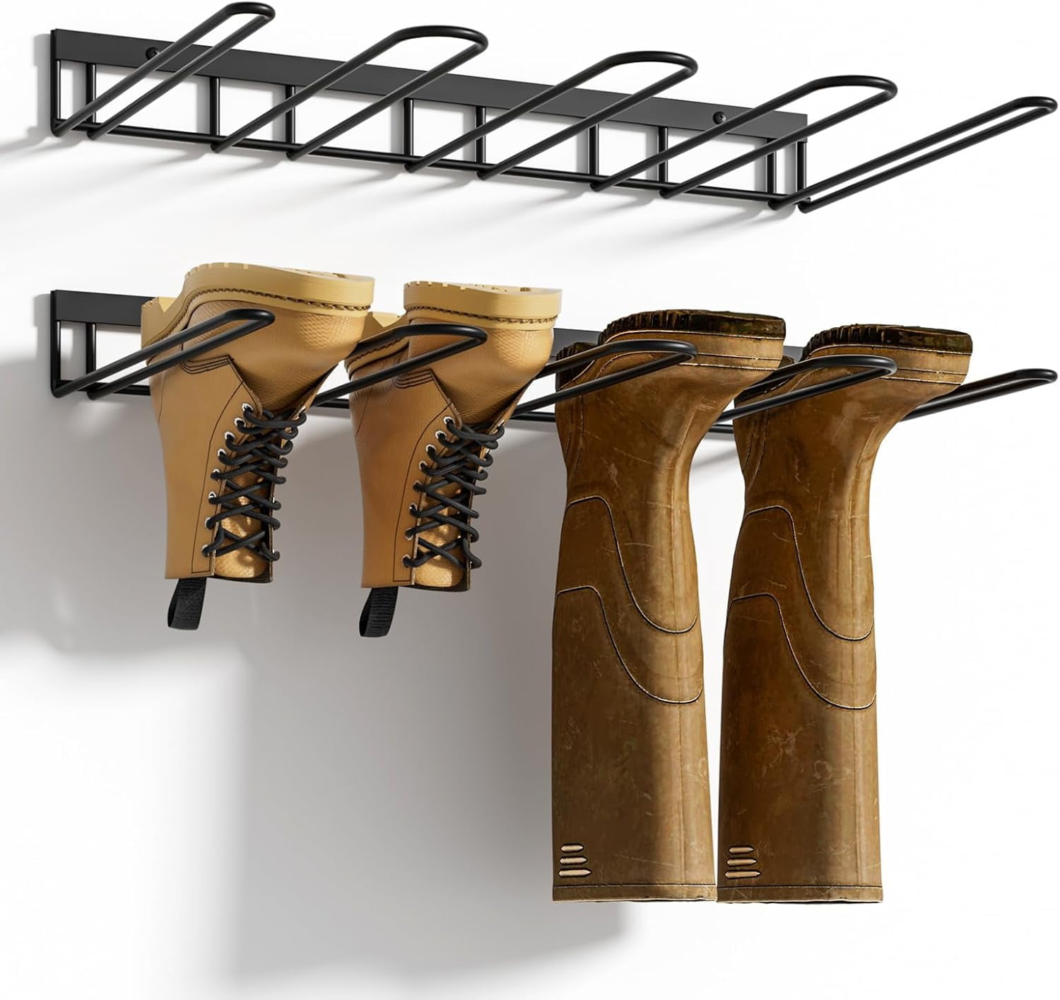 Boot Rack, Wader Hangers for Boot, Metal Wall Mounted Shoe Rack, 4 Pair ...