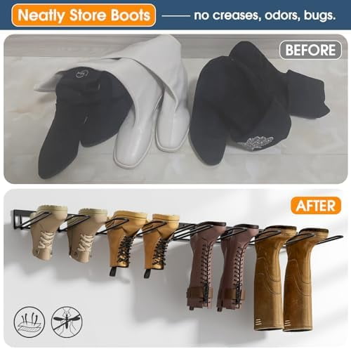 Boot Rack, Wader Hangers for wall, Metal Wall Mounted Shoe Racks, 4 ...