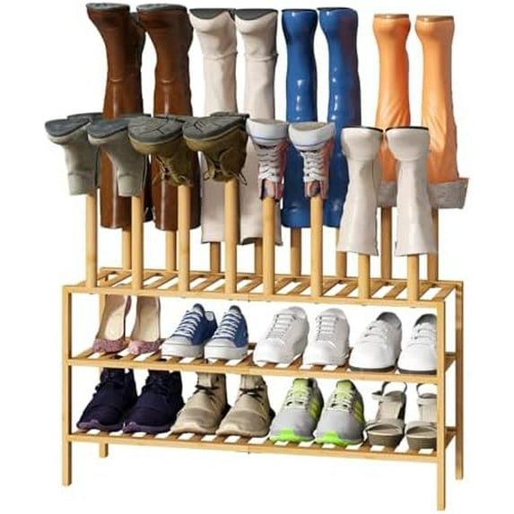 Boot Rack with Shoe Rack, Boot Rack Organizer Tall Boots for Closet ...