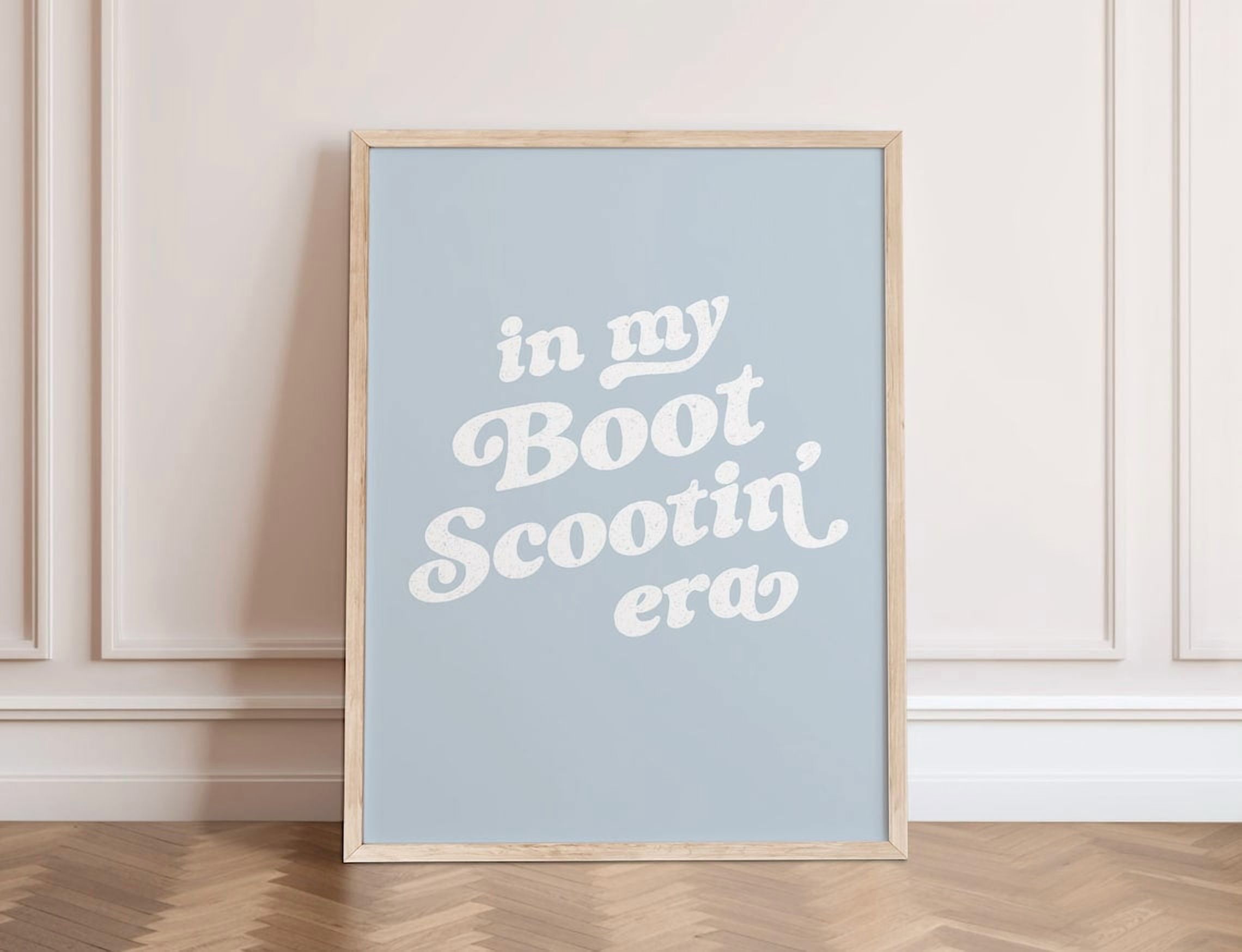 In My Boot Scootin Era Print Blue Coastal Cowgirl Wall Art Blue Cowgirl ...