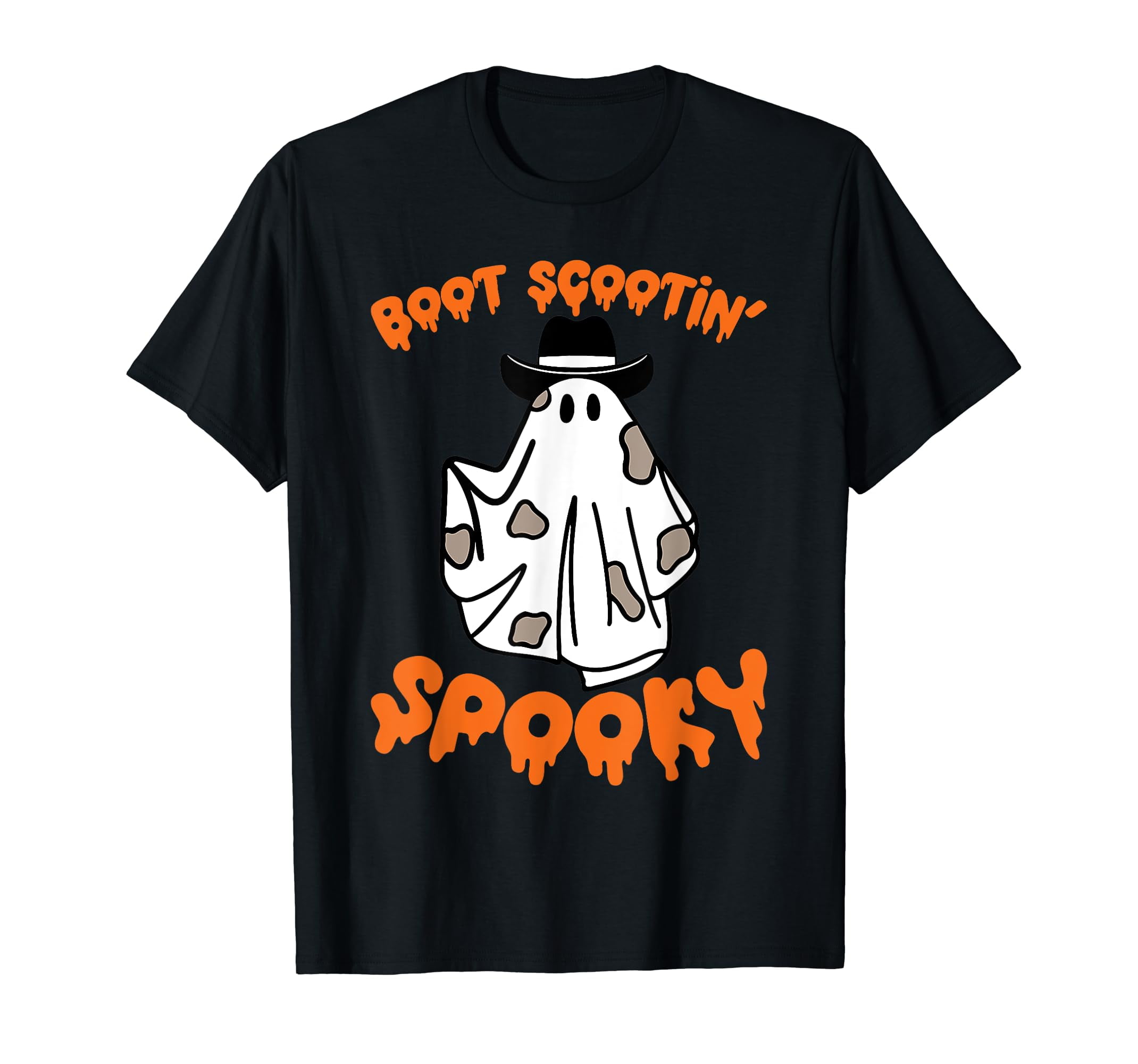 Boot Scootin Spooky Ghost Western Cowboy Funny Halloween T-Shirt ...