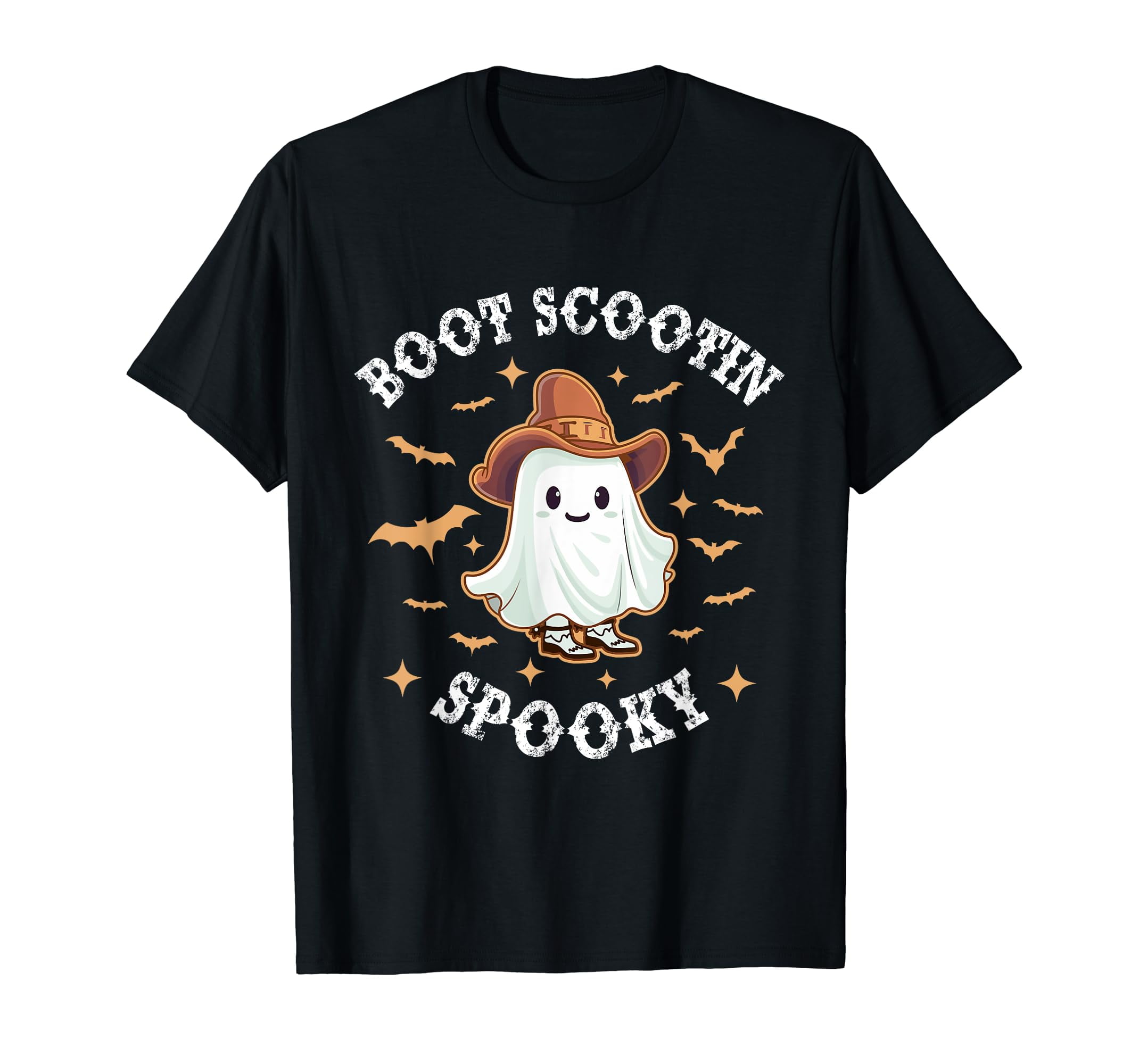 Boot Scootin Spooky Kawaii Ghost Cowboy Spooky Halloween T-Shirt ...