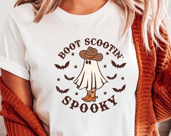 Boot Scootin' Spooky Shirt, Country , Cute T-Shirt, Ghost Sweatshirt ...
