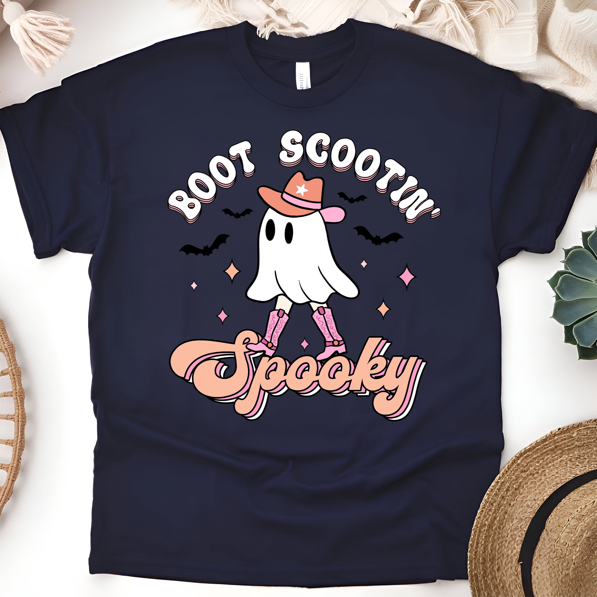 Boot Scootin’ Spooky T-Shirt | Cute Cowgirl Ghost Pink Western ...