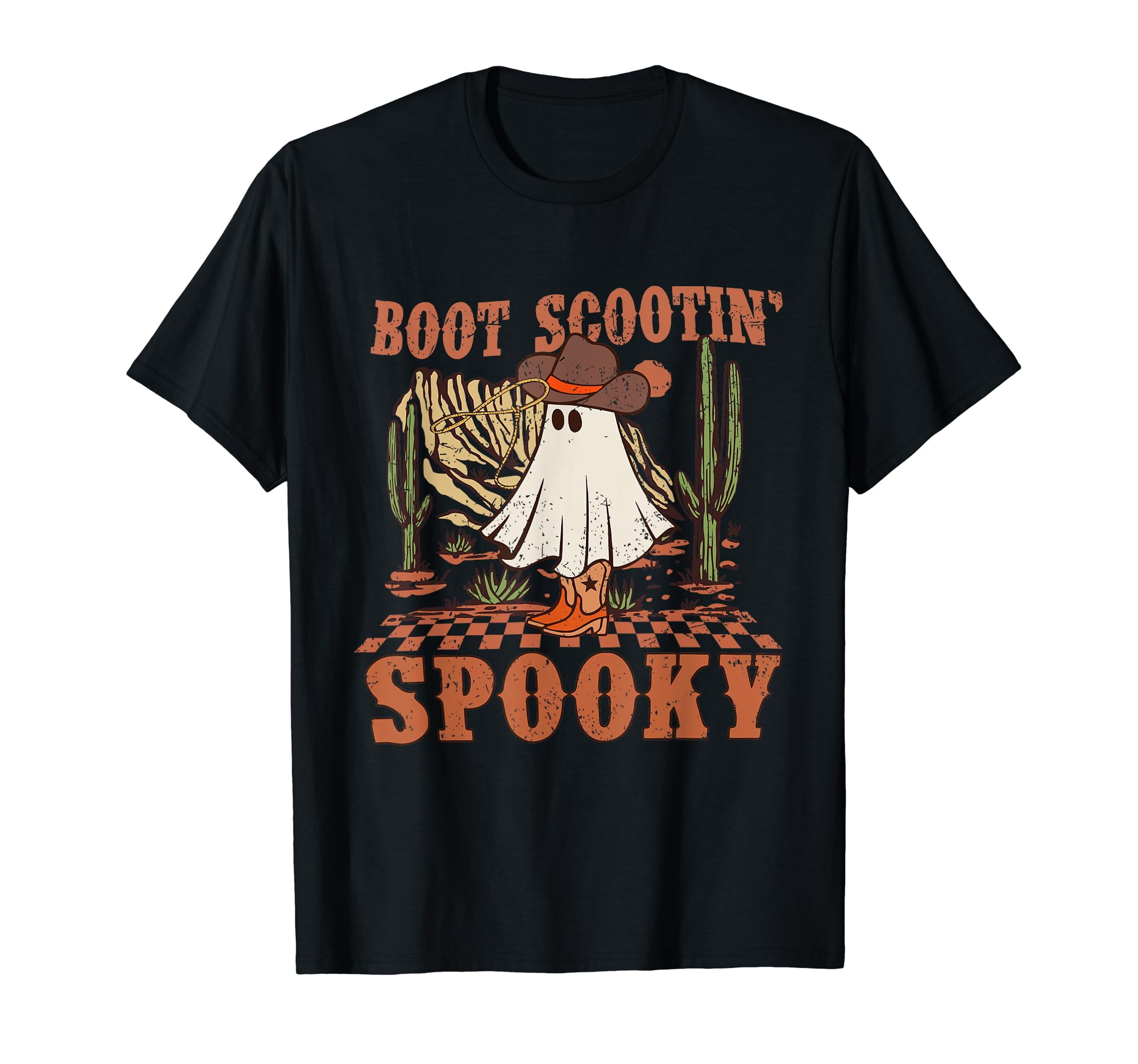 Boot Scootin Spooky Western Halloween Ghost Spooky Season T-Shirt ...