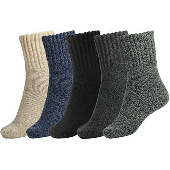 Boot Socks for Women Winter Solid Thick Warm Socks Cozy Crew Socks ...